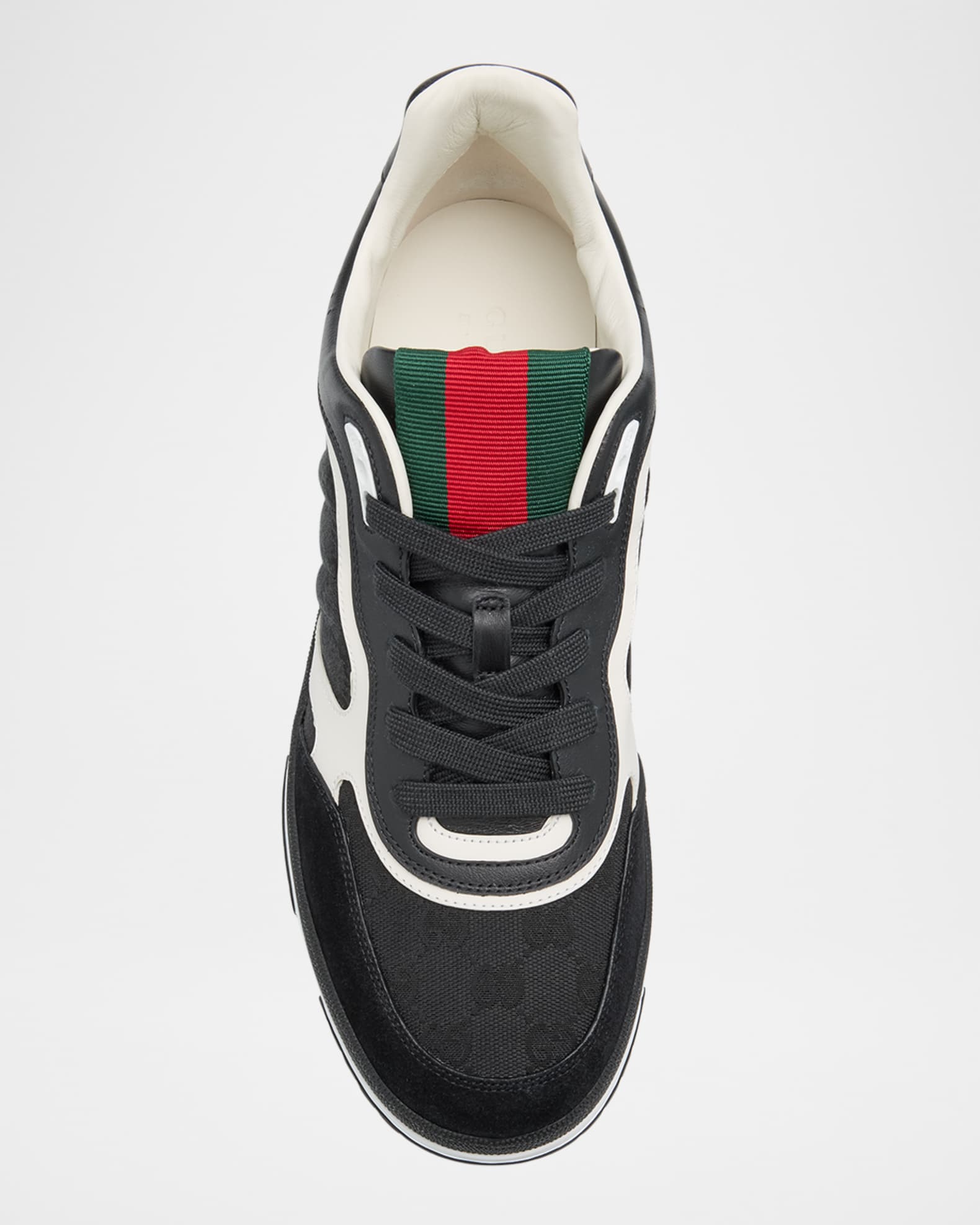 Gucci Men's Re-Web GG Supreme Canvas and Leather Sneakers | Neiman Marcus
