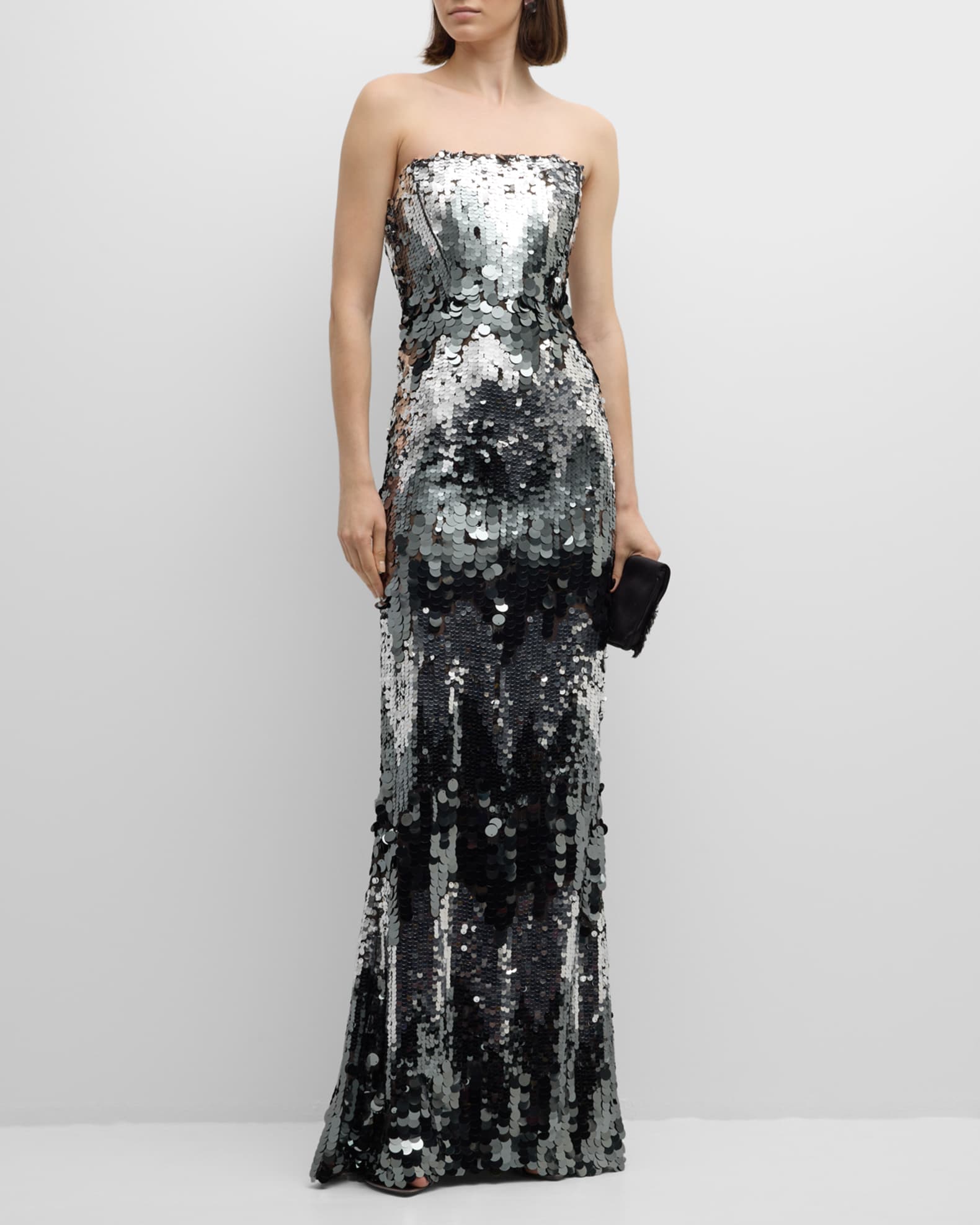 Bronx and Banco Farah Strapless Sequin Column Gown | Neiman Marcus