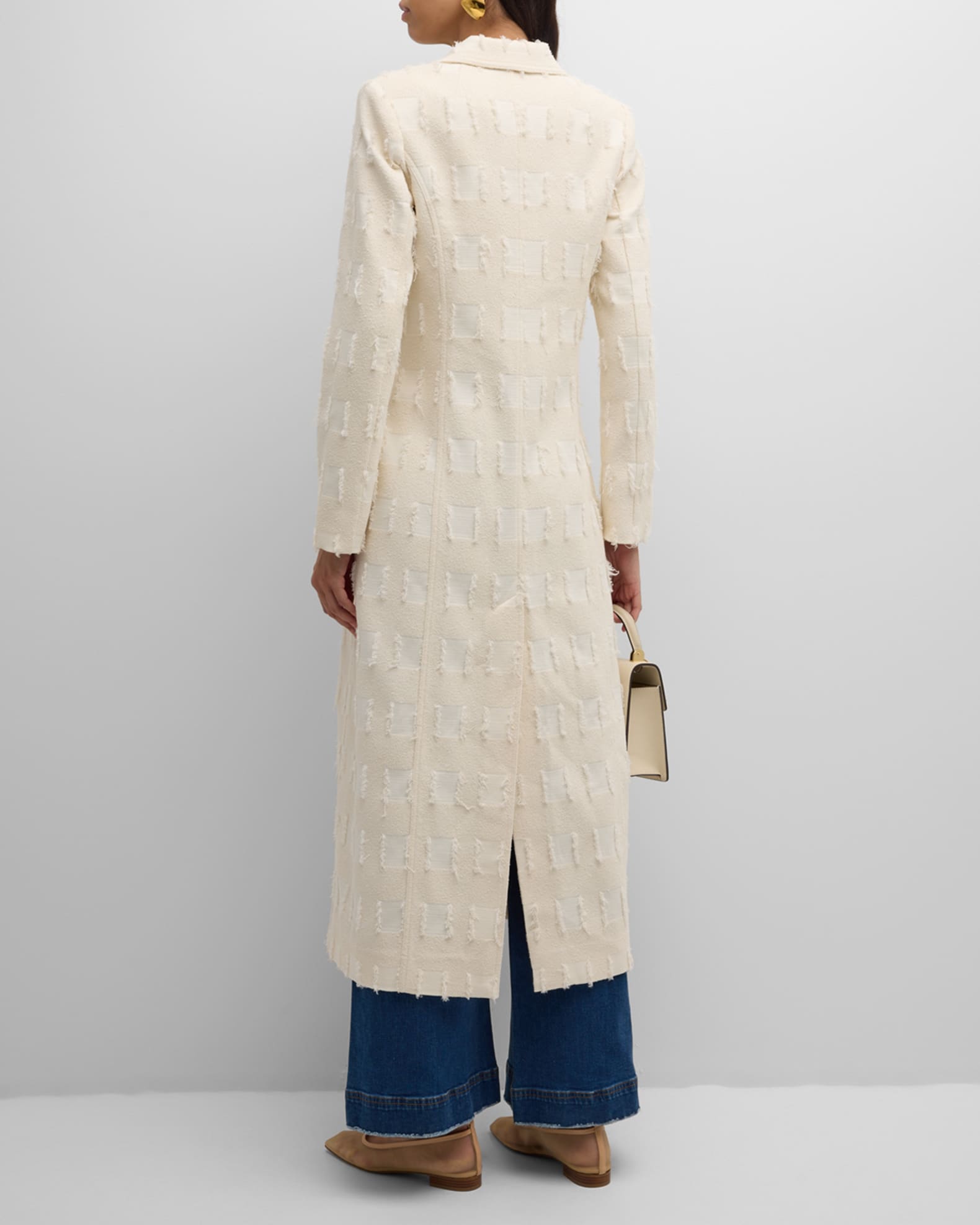 Cult Gaia Dilan Double-Breasted Jacquard Long Coat | Neiman Marcus