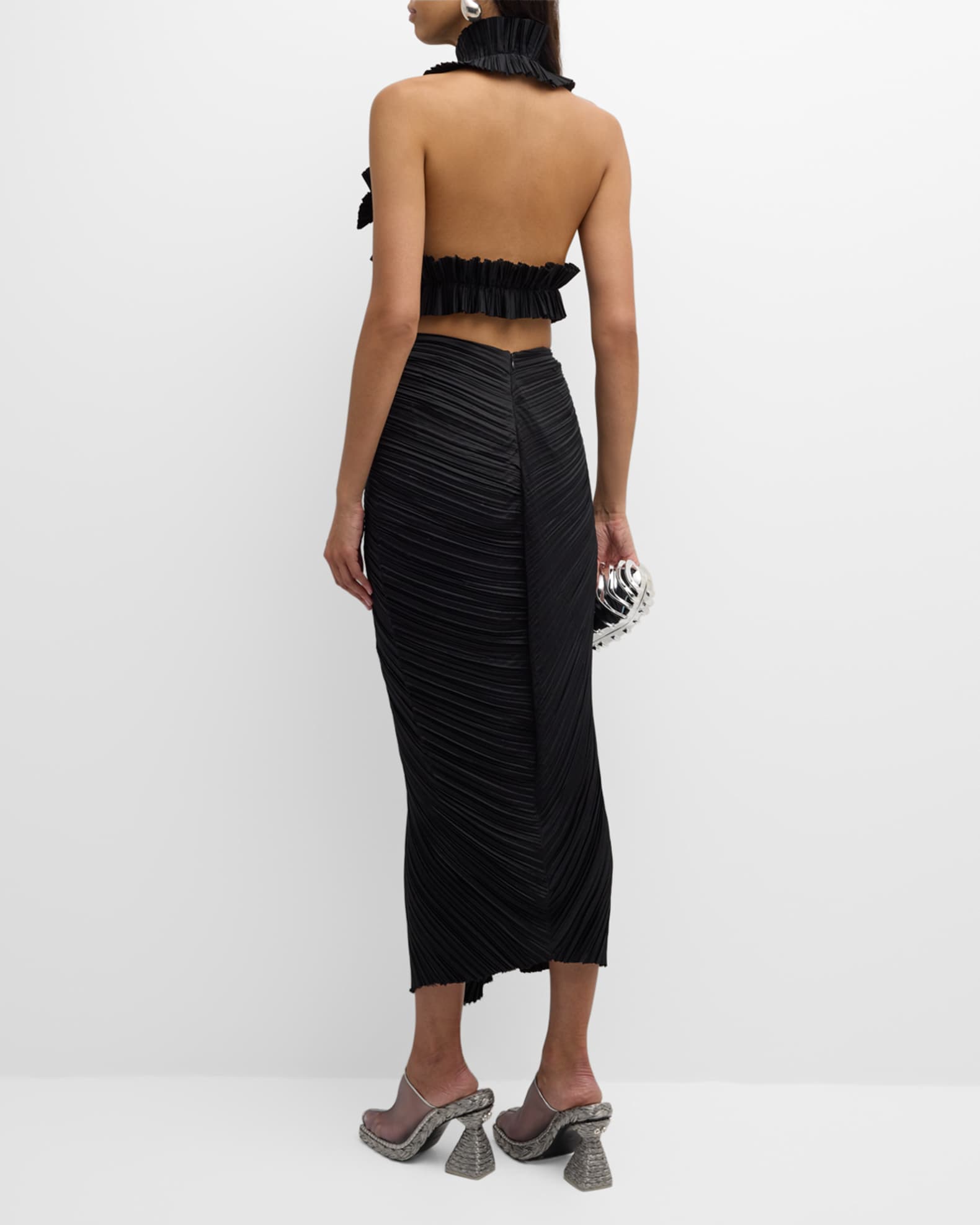 Cult Gaia Adilia Pleated Halter Top | Neiman Marcus