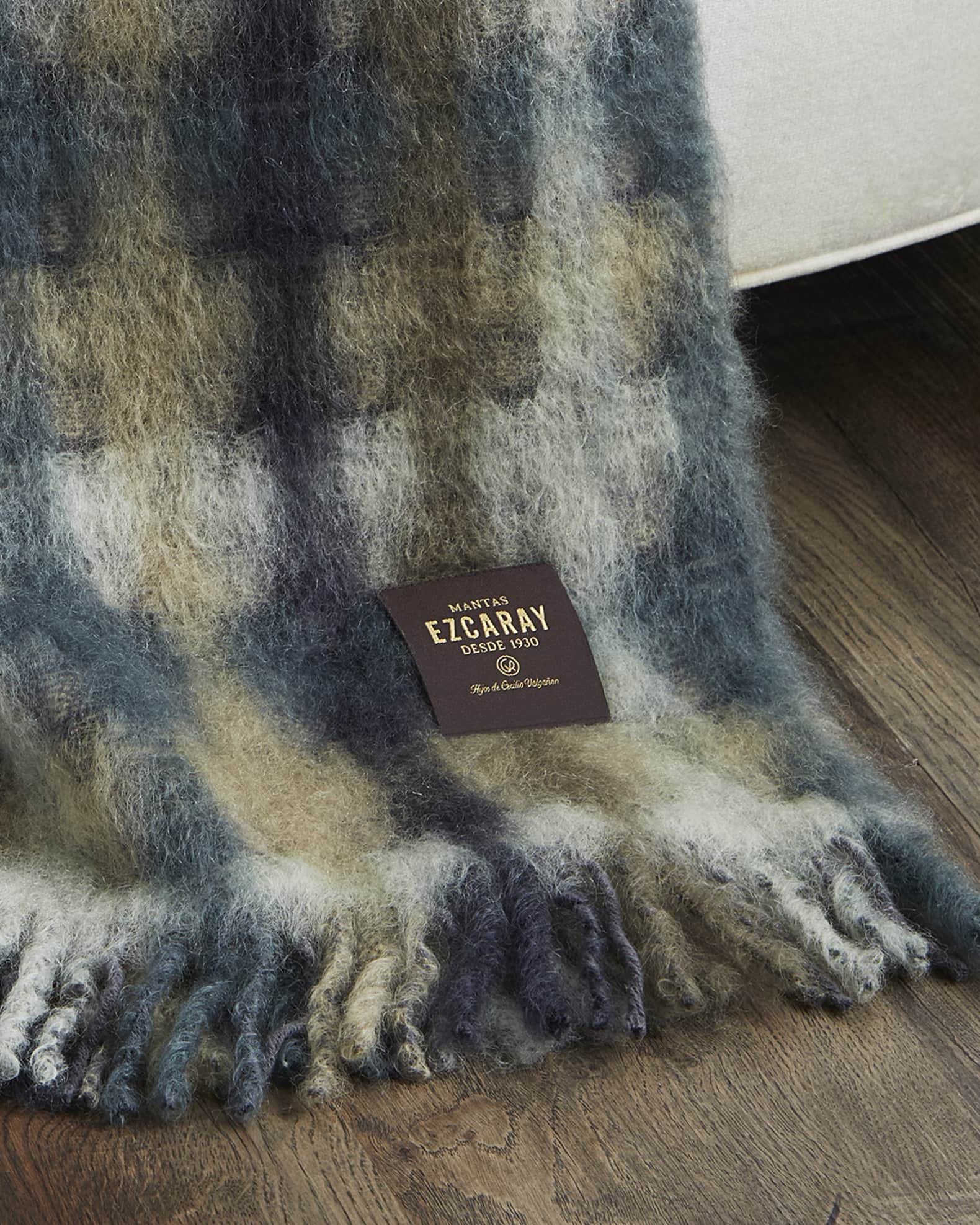 Mantas Ezcaray Mia Collection Mohair-Blend Throw Blanket | Neiman Marcus