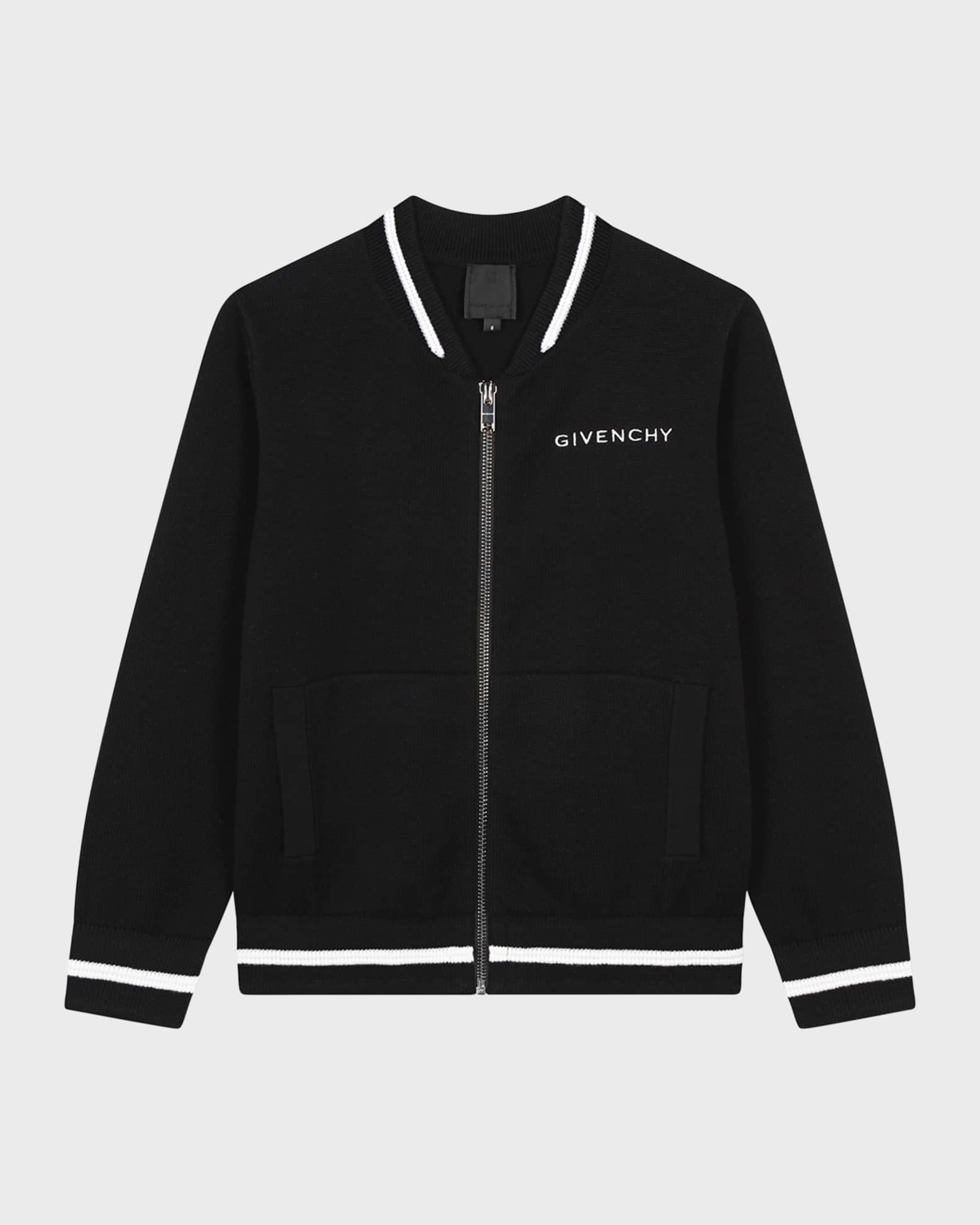 Givenchy Boy's Logo-Print 4G Knitted Bomber Jacket, Size 8-14 | Neiman ...