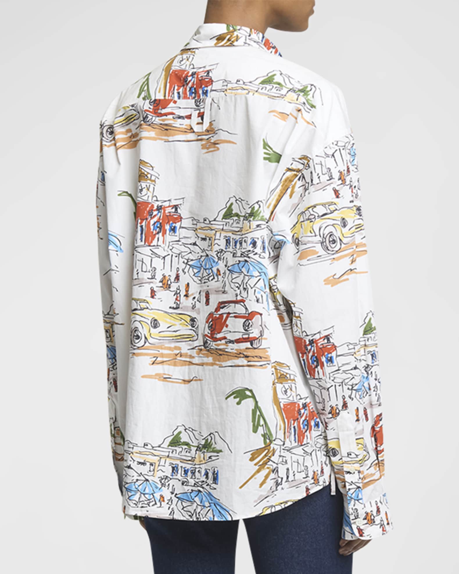 Jacquemus Simon Printed Button Down Blouse | Neiman Marcus