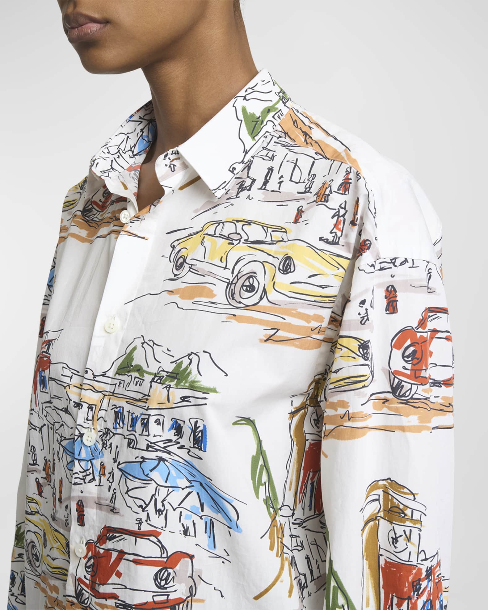 Jacquemus Simon Printed Button Down Blouse | Neiman Marcus