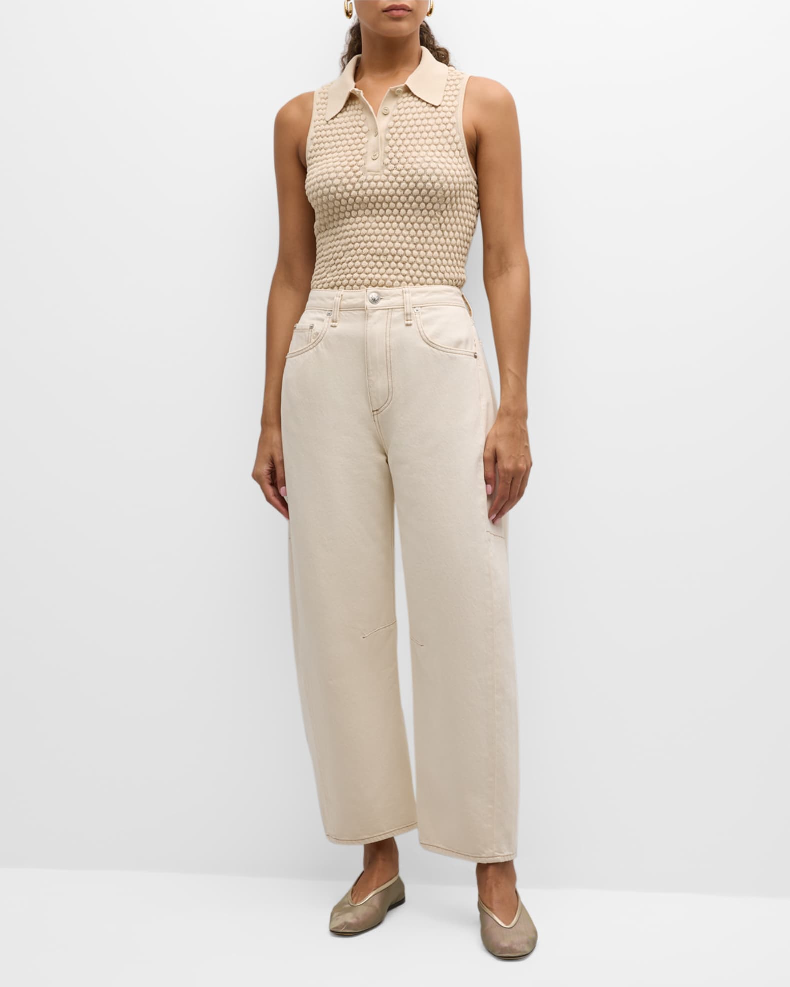 Rag & Bone Georgia Knit Sleeveless Polo | Neiman Marcus