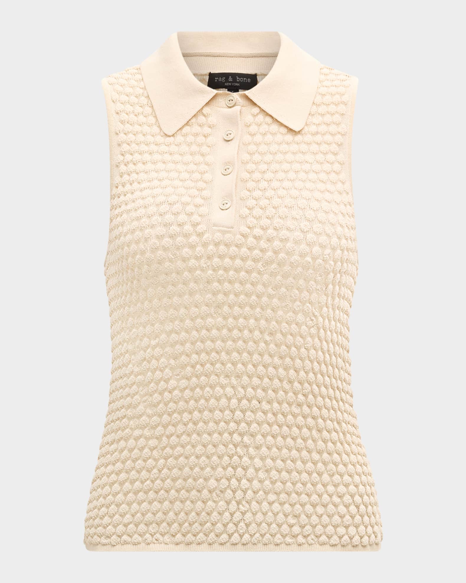 Rag & Bone Georgia Knit Sleeveless Polo | Neiman Marcus