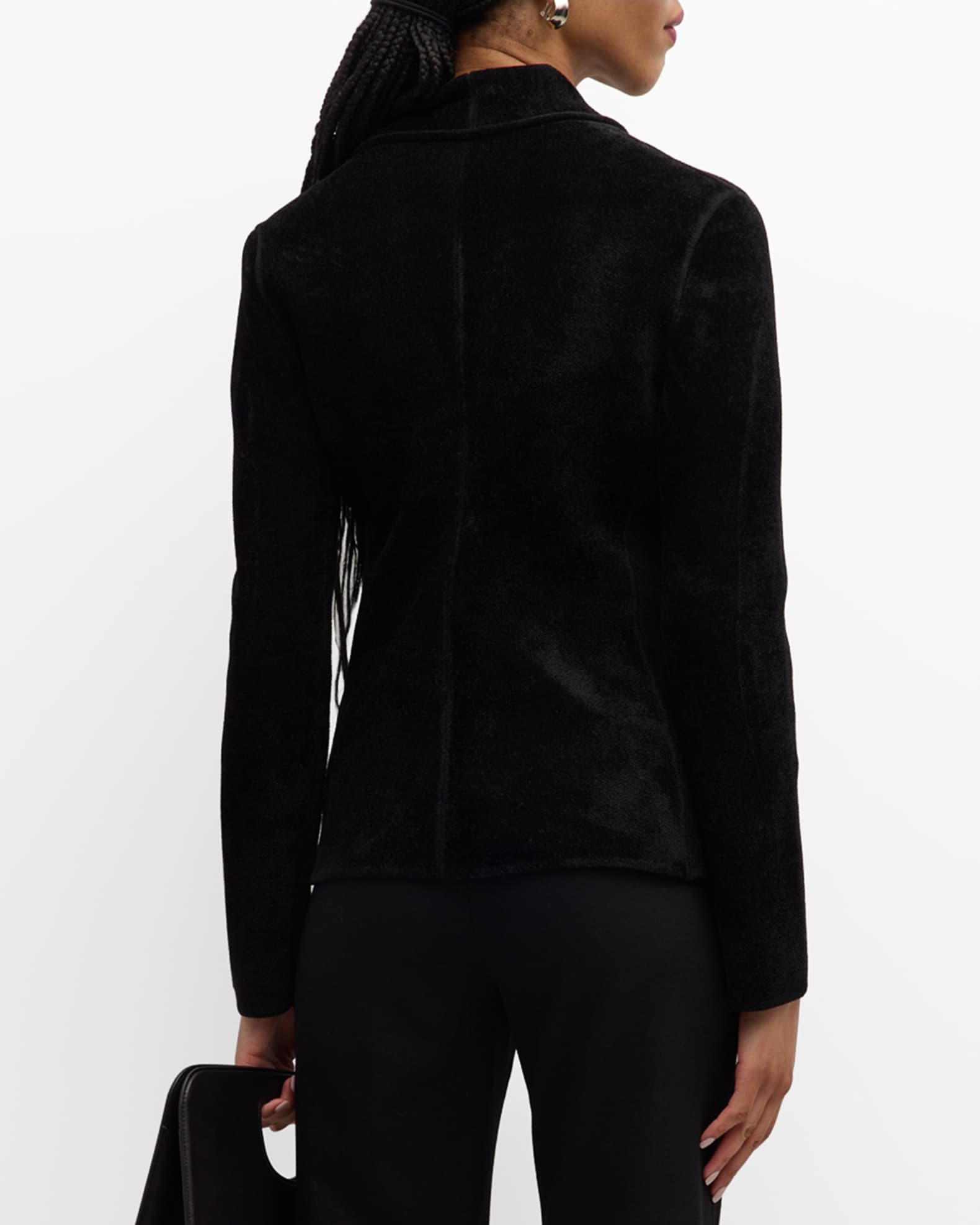 Emporio Armani Single-Button Chenille Jacket | Neiman Marcus