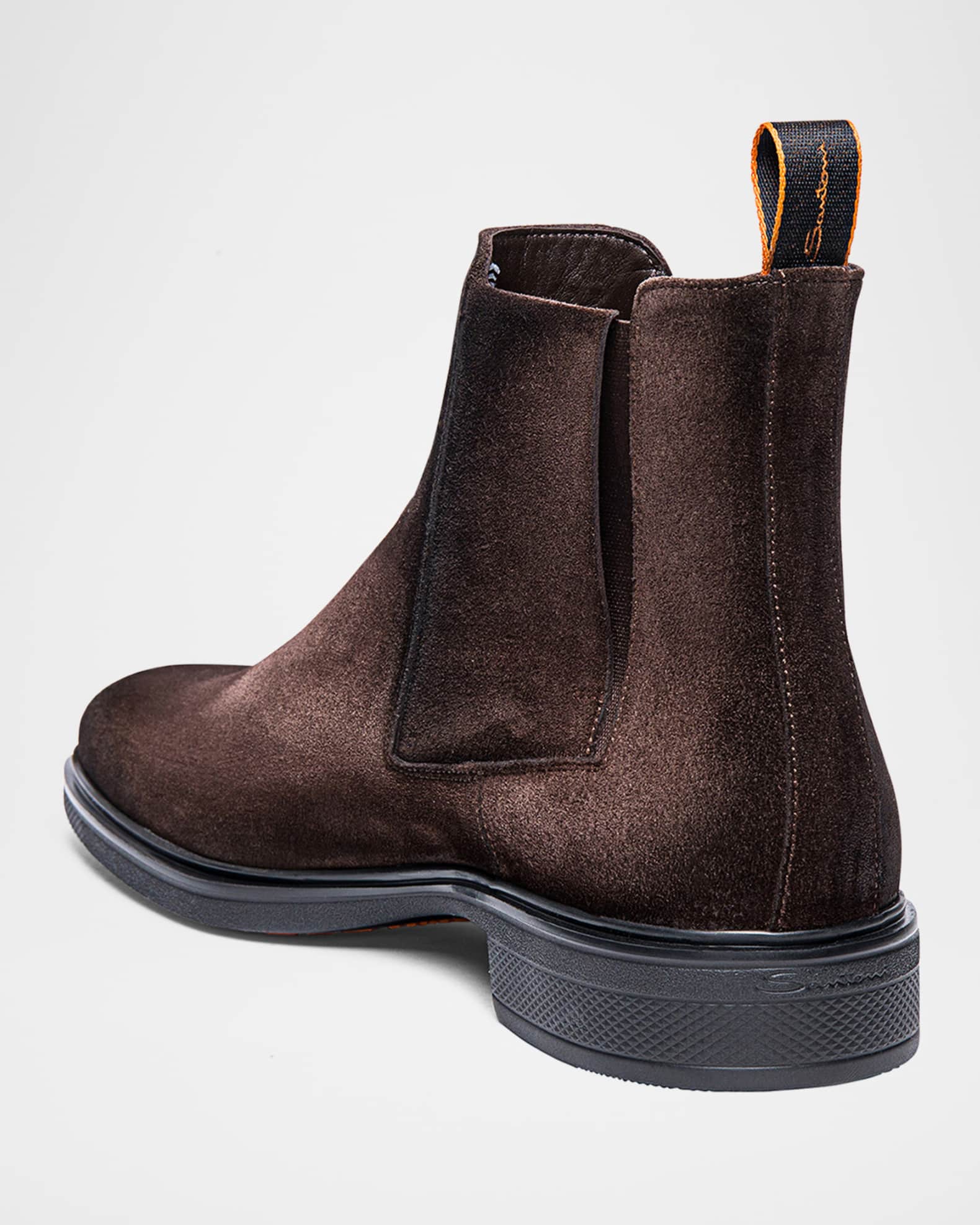 Santoni Men's Easy Suede Chelsea Boots | Neiman Marcus