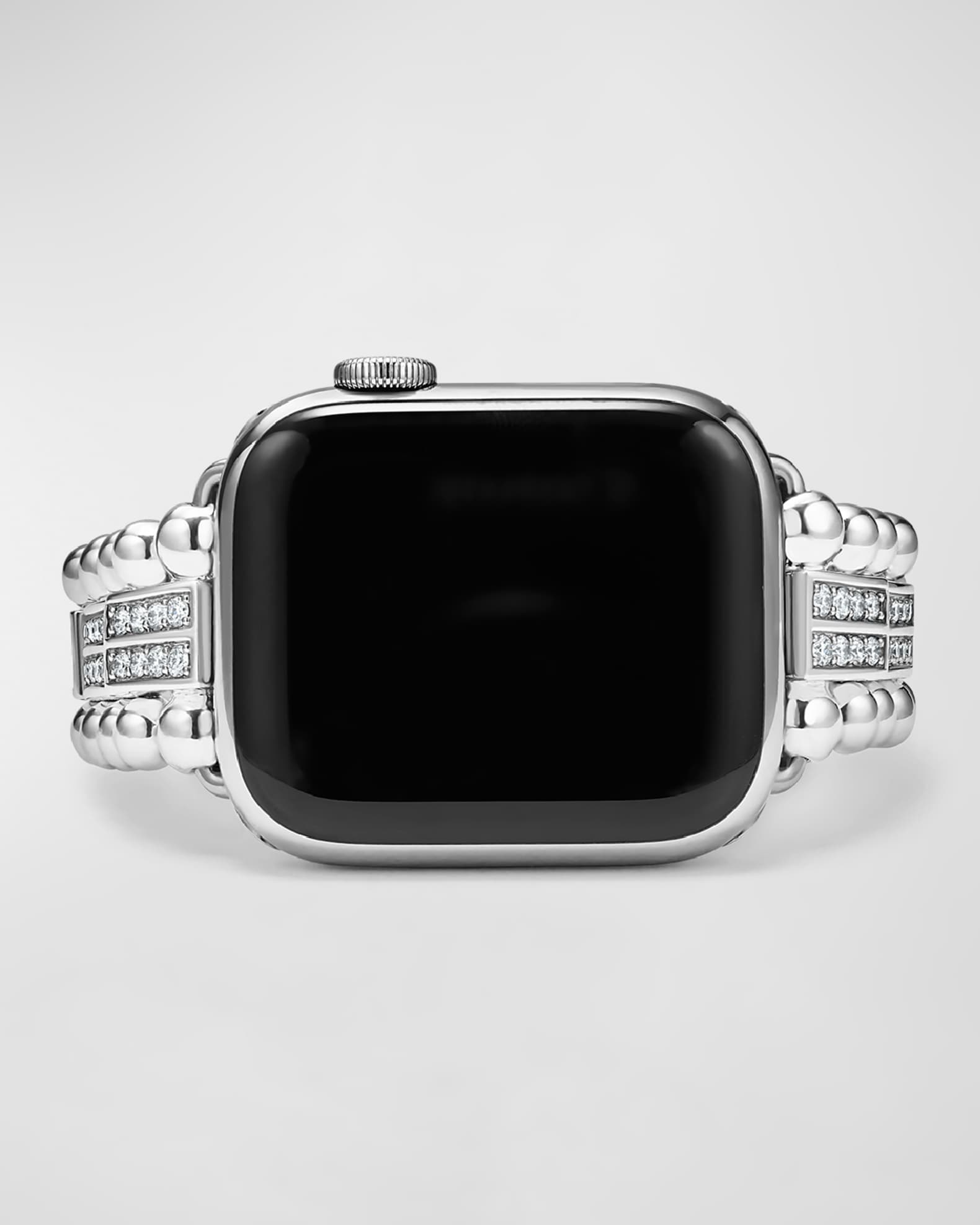 LAGOS Smart Caviar Sterling Silver Spark Diamond 2 Row 38mm Apple Watch ...
