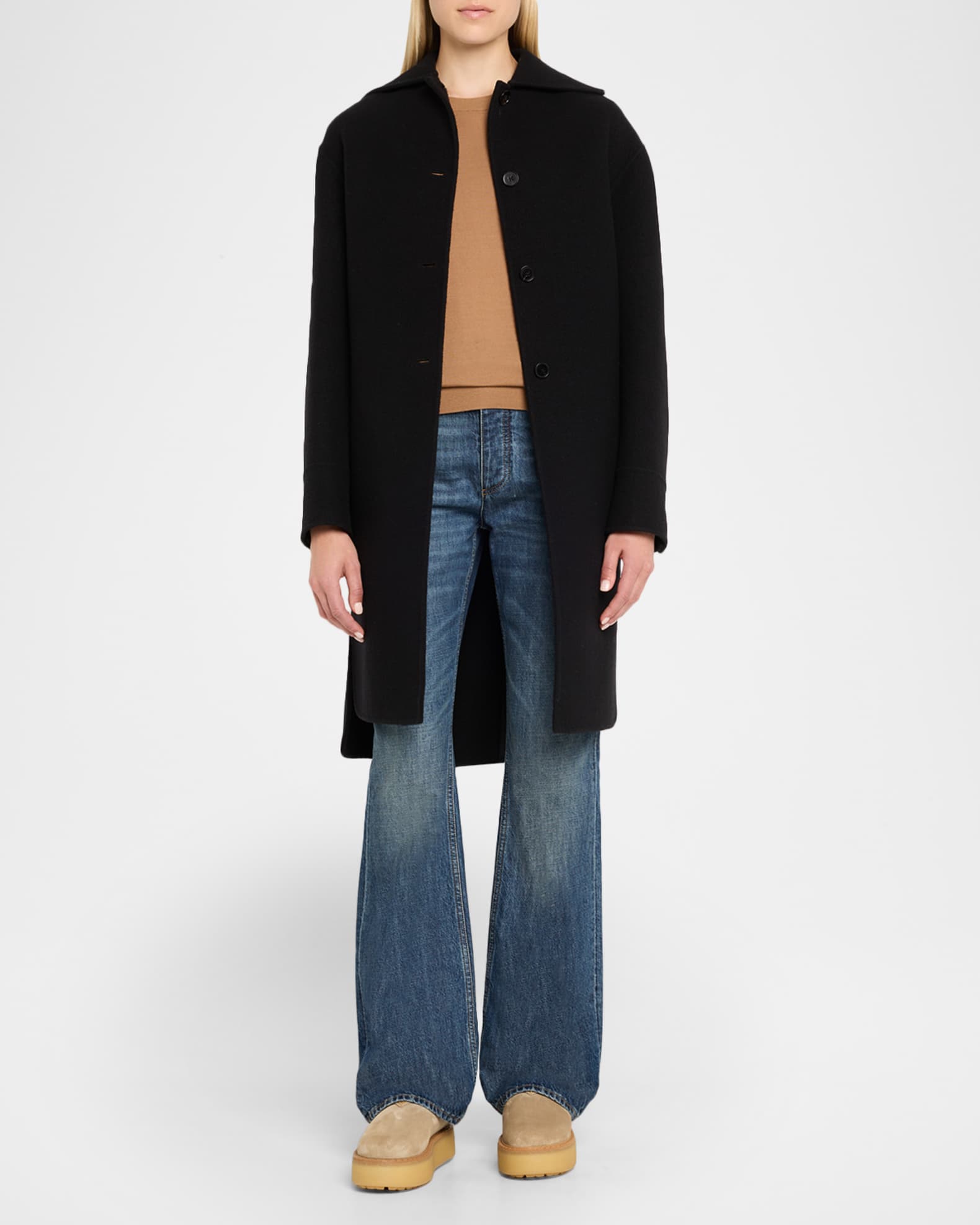 Prada Suede Shearling Cozy Platform Mules | Neiman Marcus