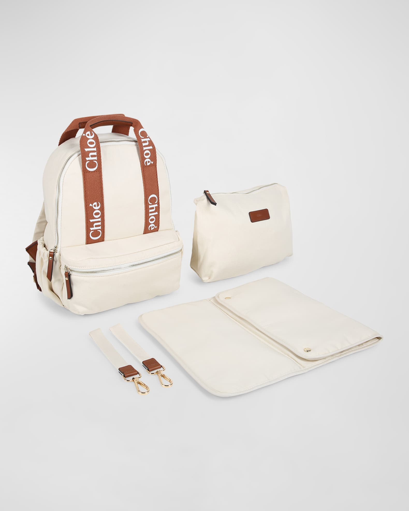 Chloe Kid's Grosgrain Canvas Changing Bag | Neiman Marcus