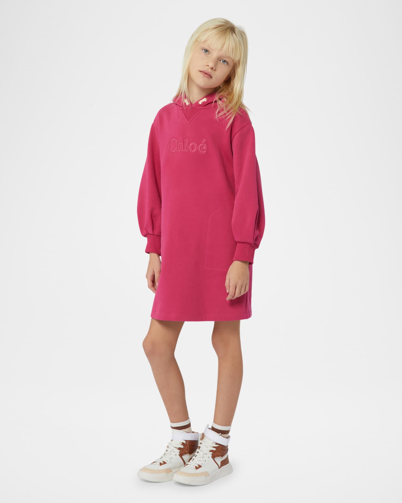 Girl's Hooded Fleece Dress | Neiman Marcus