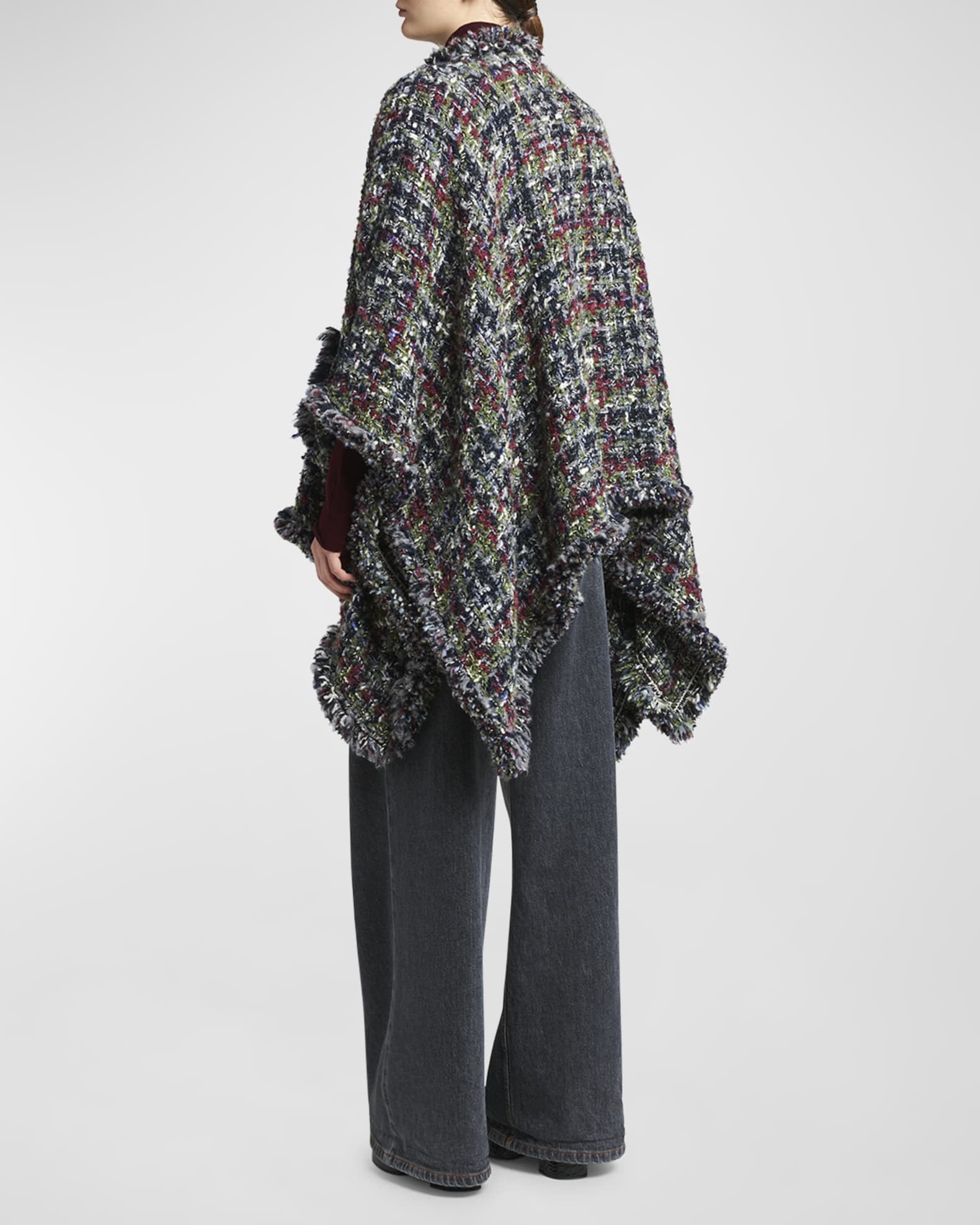 Etro Tweed Wool-Blend Cape | Neiman Marcus
