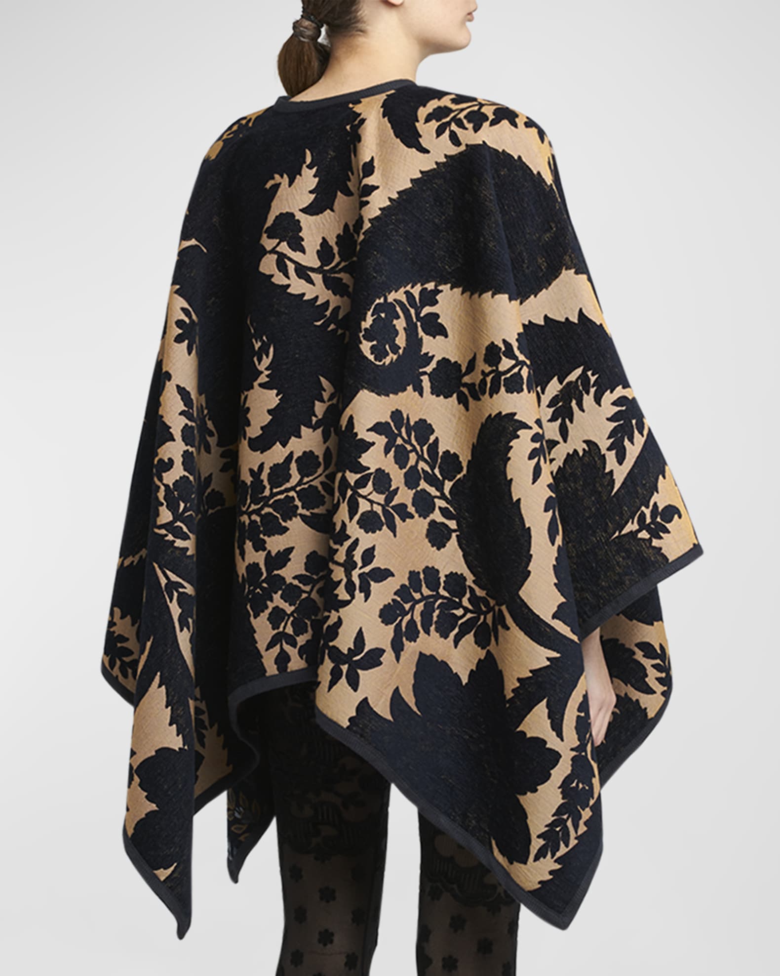 Etro Reversible Floral Jacquard Cape | Neiman Marcus