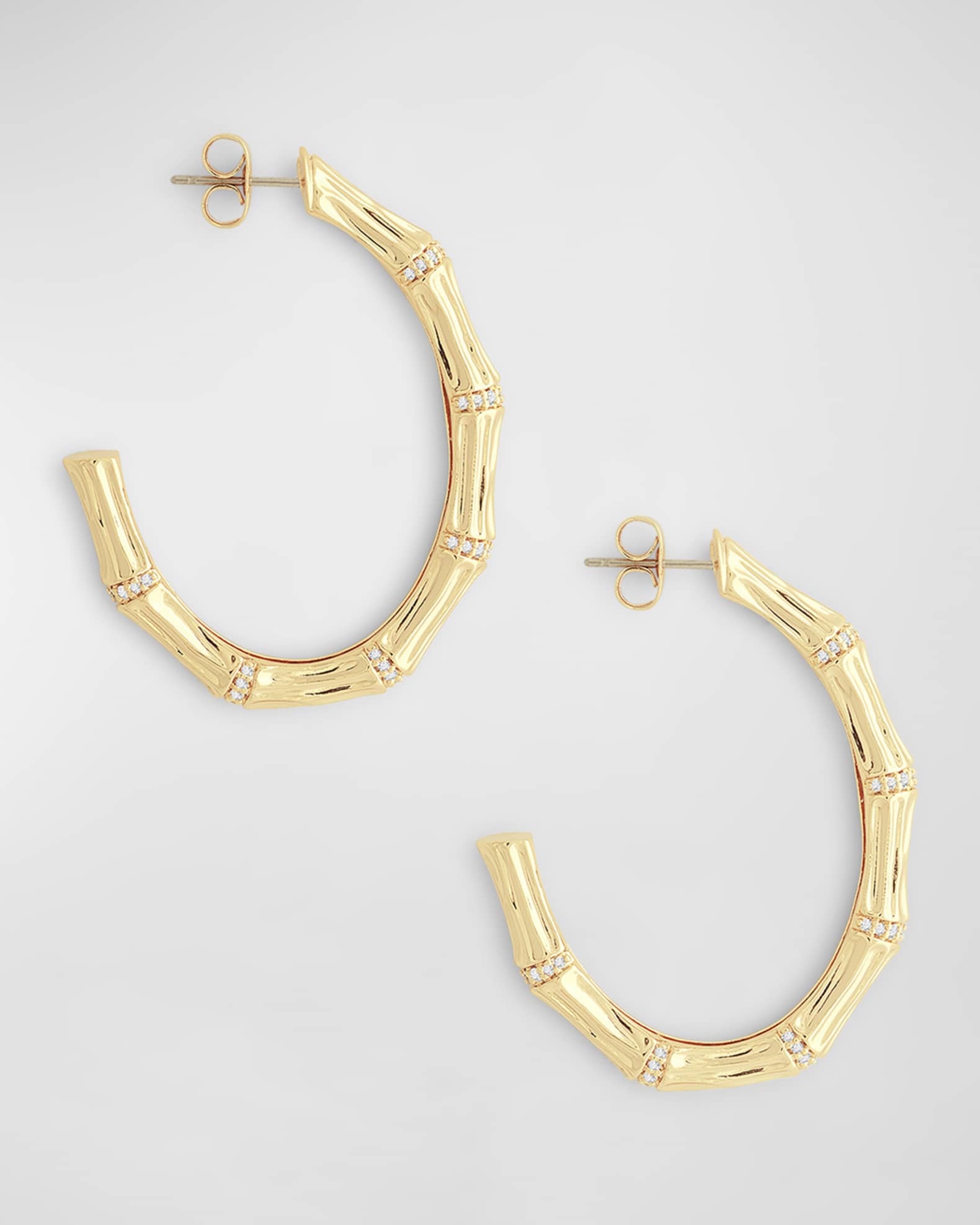 Anabel Aram Jewelry Bamboo Single Hoop Earrings | Neiman Marcus
