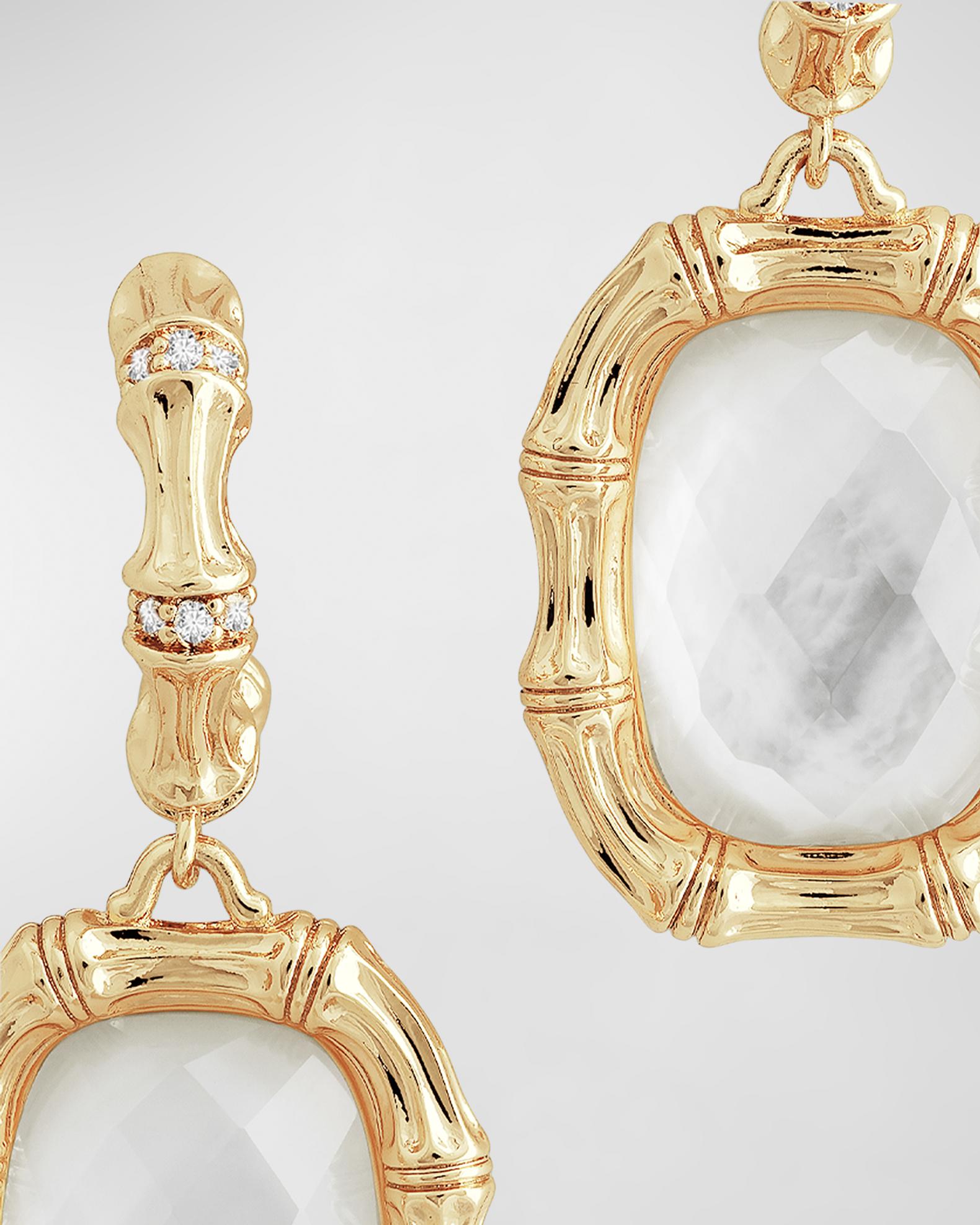 Anabel Aram Jewelry Bamboo with Stone Drop Earrings | Neiman Marcus