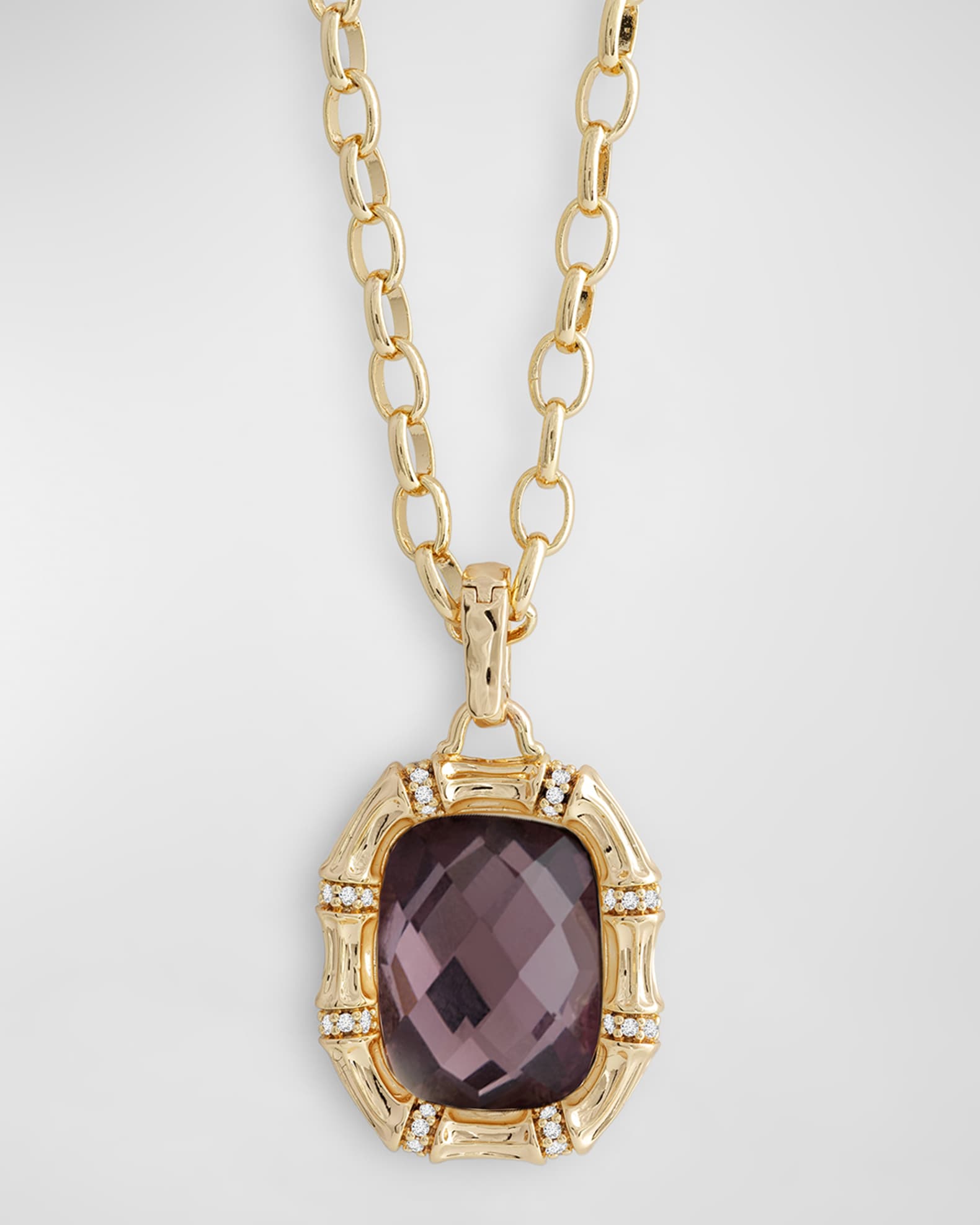 Anabel Aram Jewelry Bamboo with Stone Pendant Necklace | Neiman Marcus
