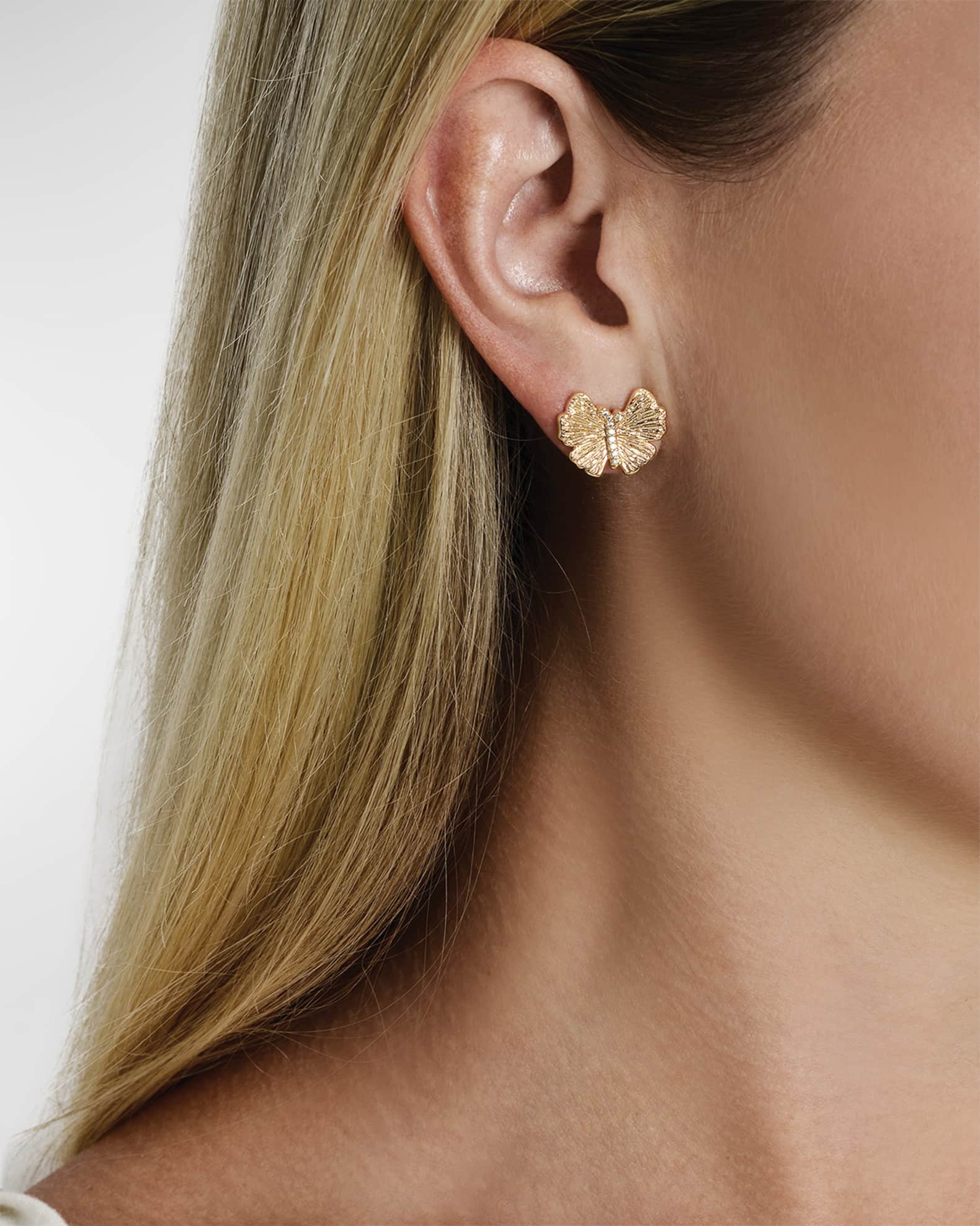 Anabel Aram Jewelry Butterfly Stud Earrings Neiman Marcus