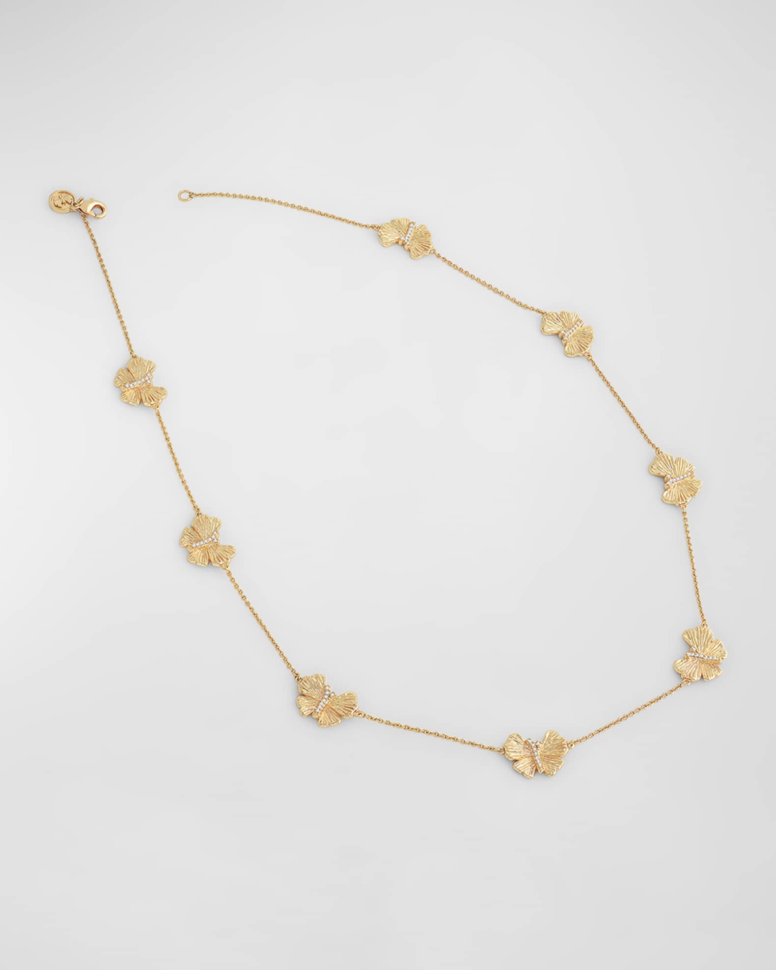 Anabel Aram Jewelry Butterfly Gold Station Necklace | Neiman Marcus