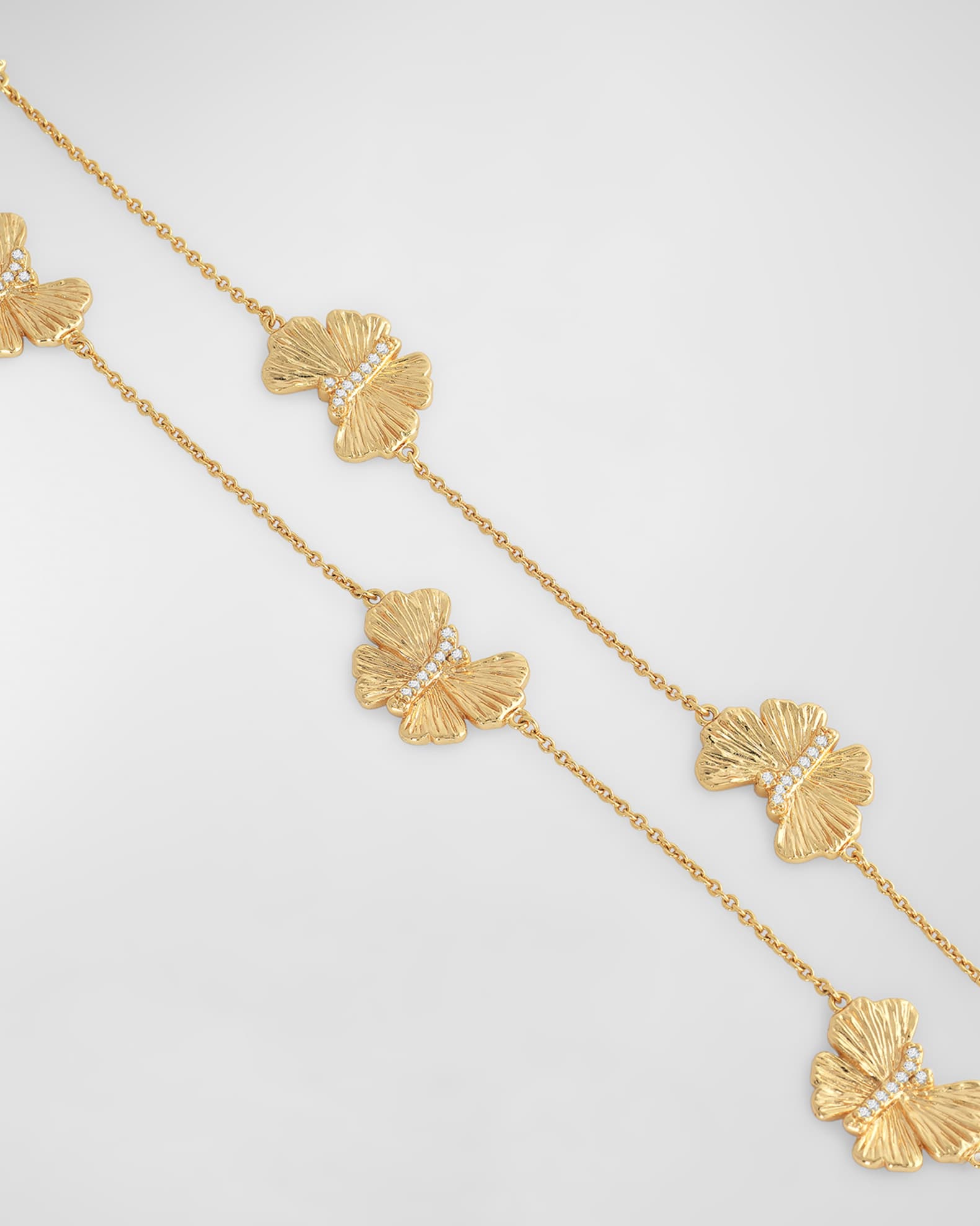 Anabel Aram Jewelry Butterfly Gold Station Necklace | Neiman Marcus