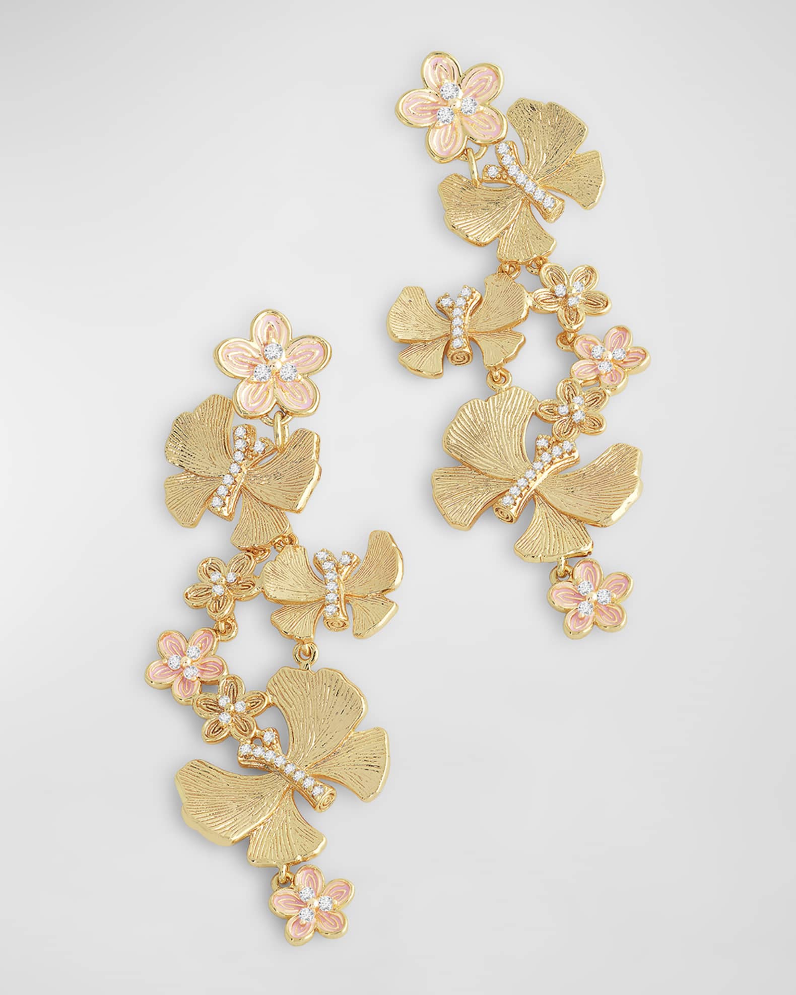 Anabel Aram Jewelry Butterfly with Flowers Dangle Earrings | Neiman Marcus