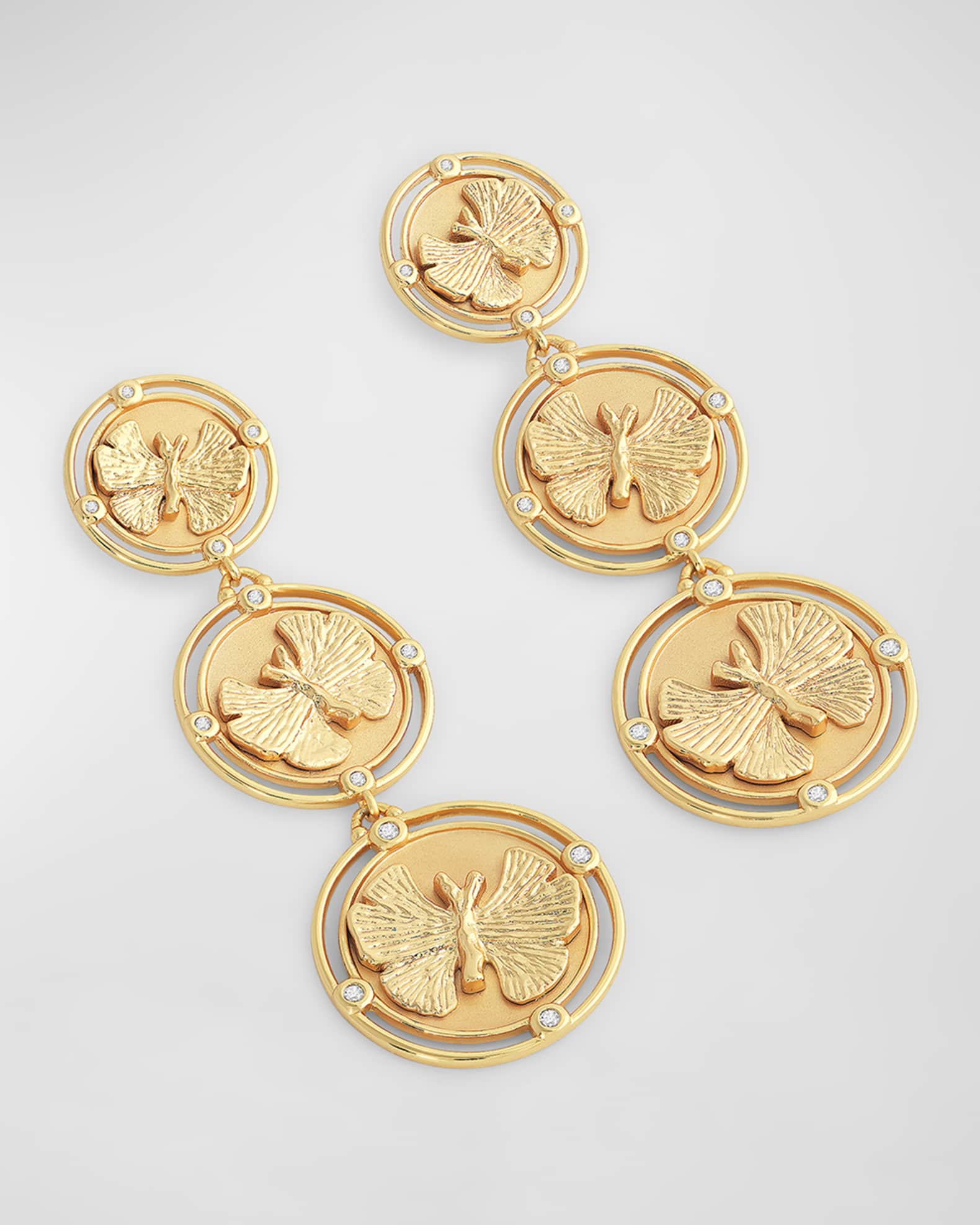Anabel Aram Jewelry Butterfly Coin Drop Earrings | Neiman Marcus