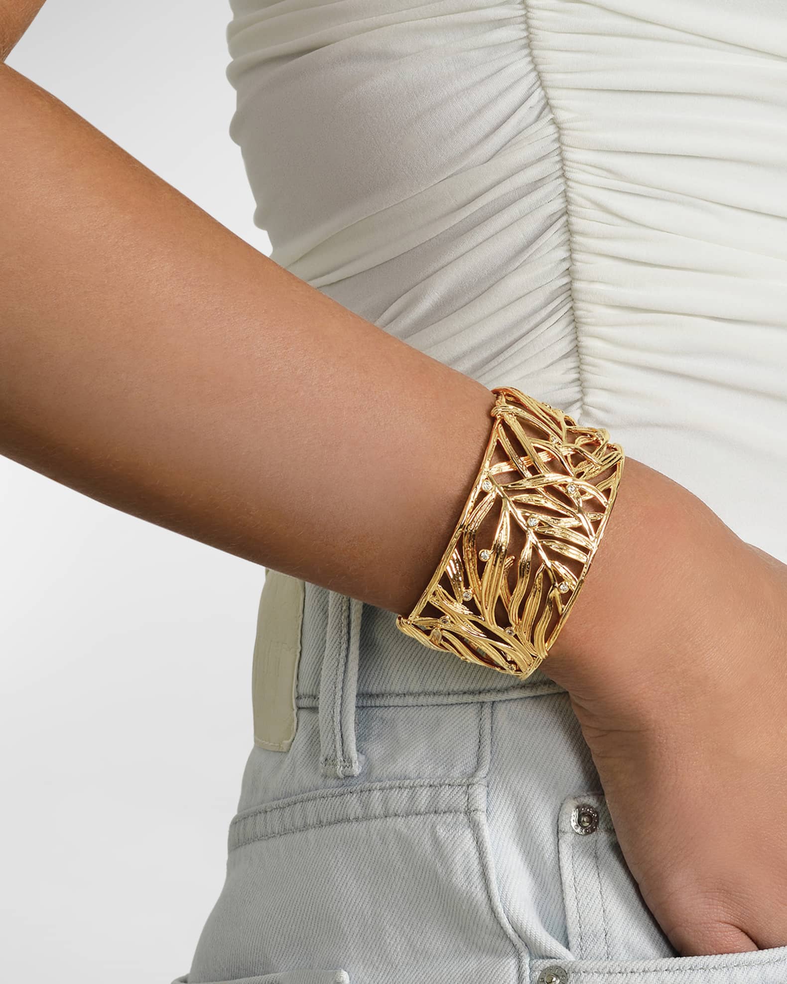 Anabel Aram Jewelry Palm Leaves Cuff | Neiman Marcus