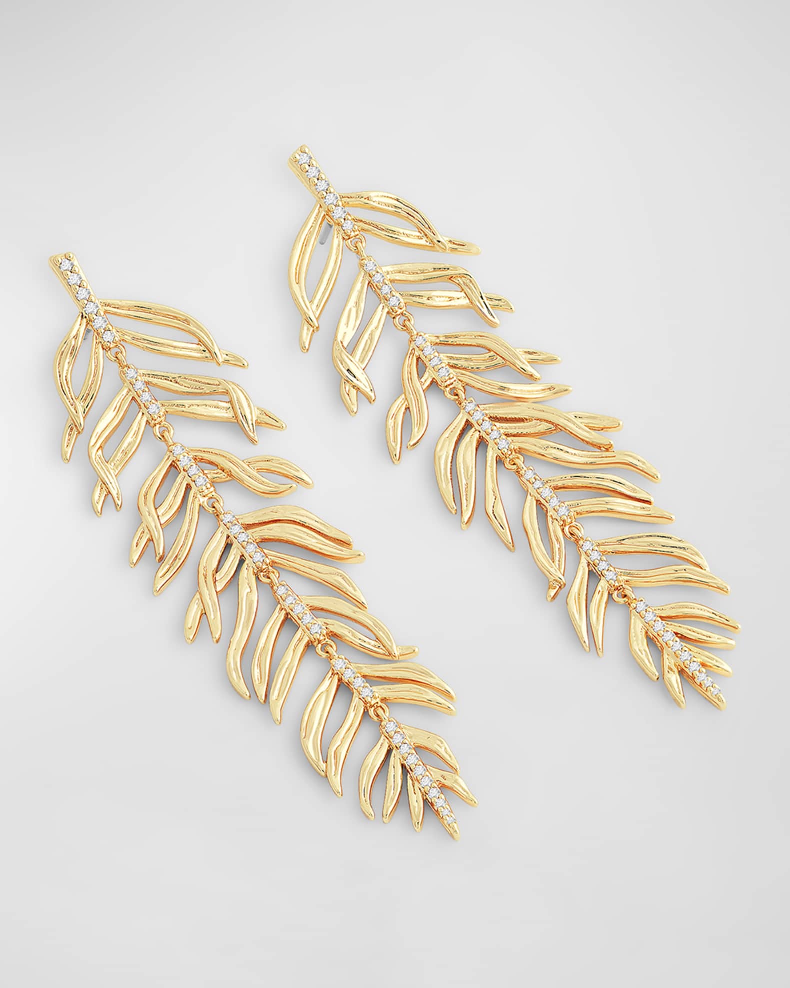 Anabel Aram Jewelry Palm Leaves Dangle Earrings | Neiman Marcus