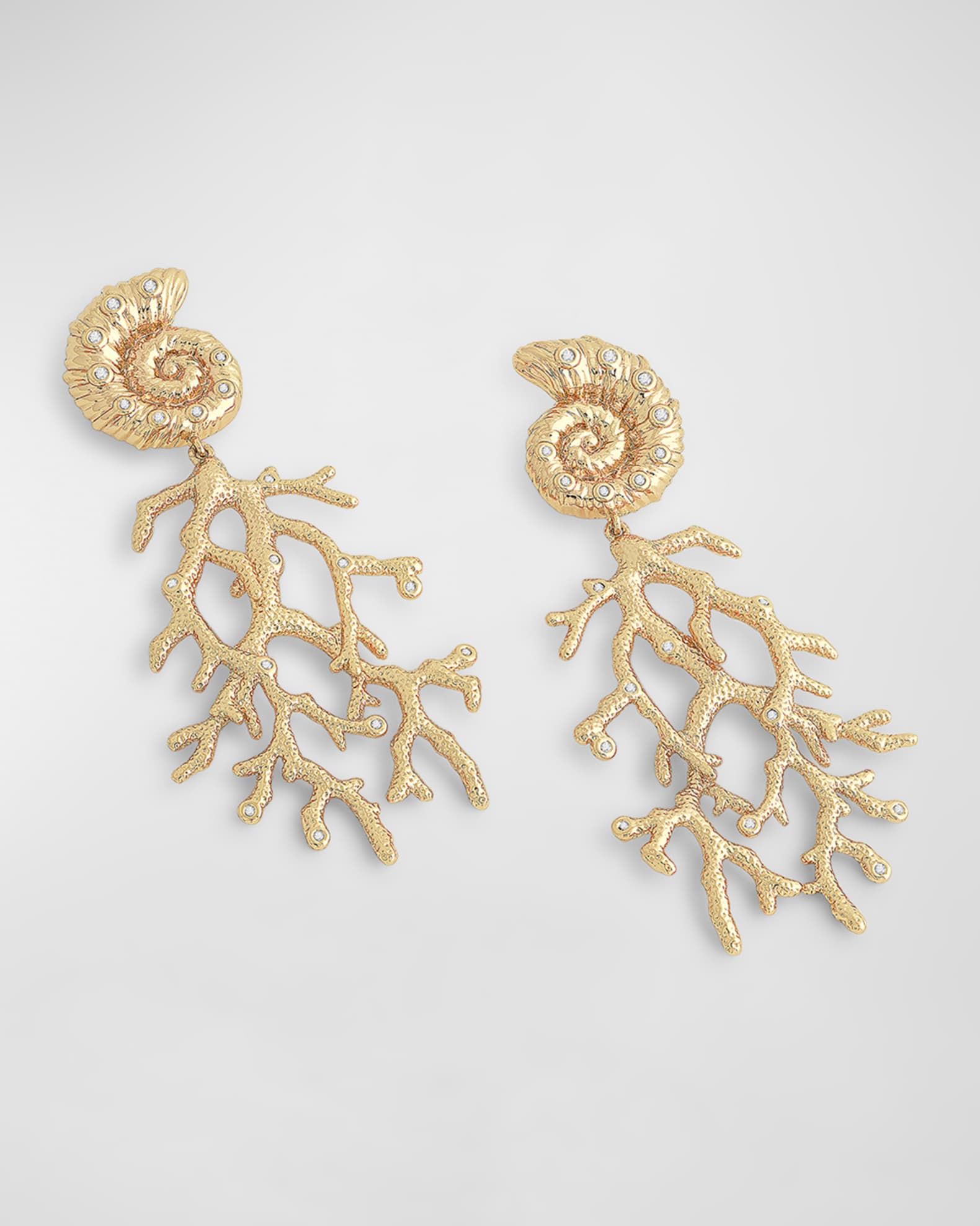 Anabel Aram Jewelry Shell with Coral Drop Earrings | Neiman Marcus