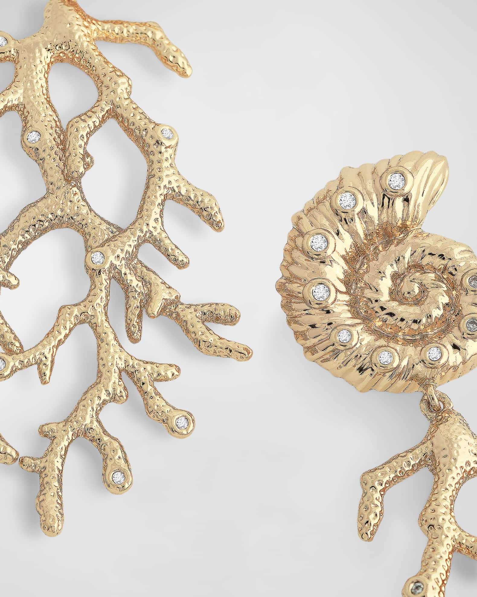 Anabel Aram Jewelry Shell with Coral Drop Earrings | Neiman Marcus