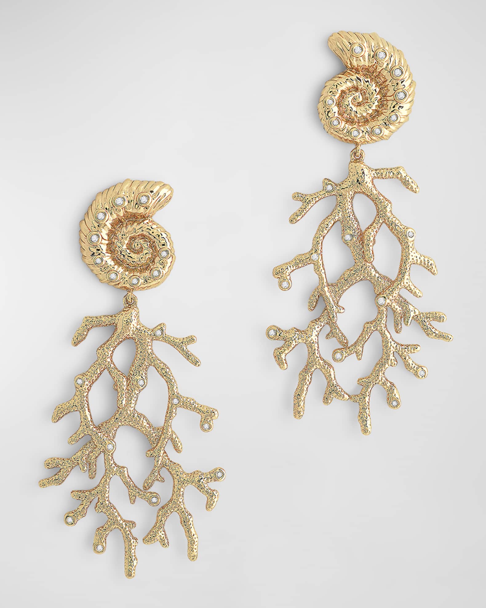 Anabel Aram Jewelry Shell with Coral Drop Earrings | Neiman Marcus