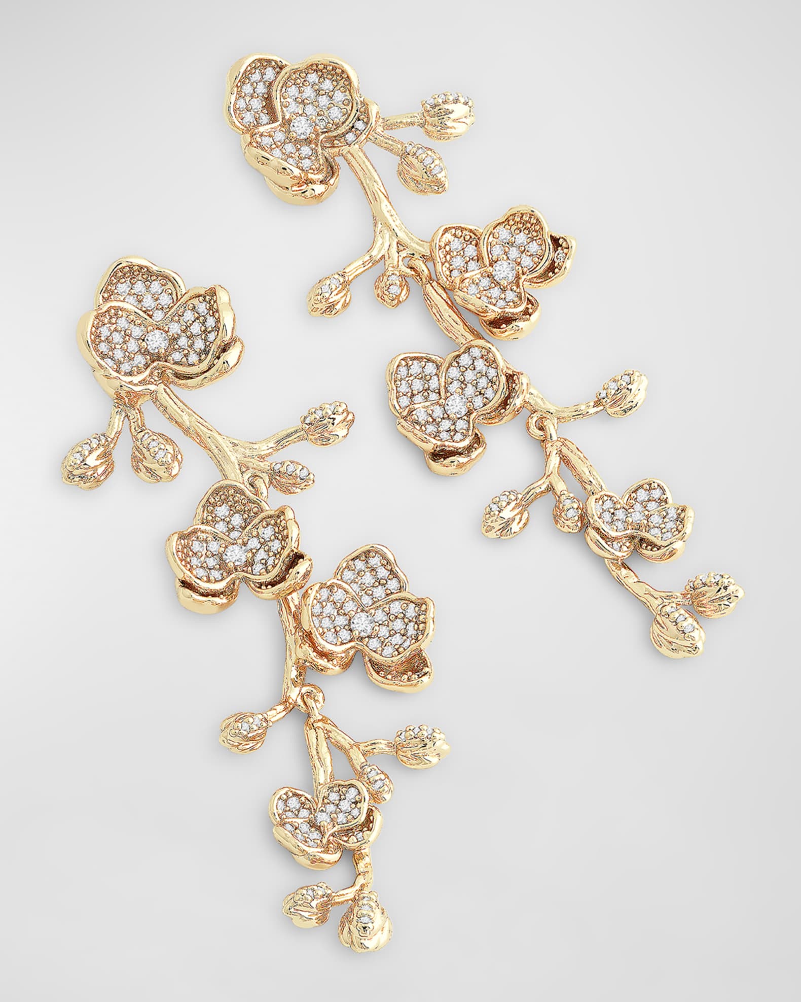 Anabel Aram Jewelry Orchid Pave Dangle Earrings | Neiman Marcus