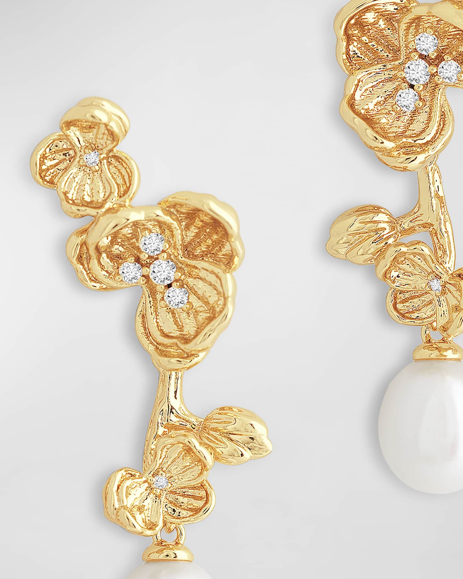 Anabel Aram Jewelry Orchid Pearl Drop Earrings | Neiman Marcus