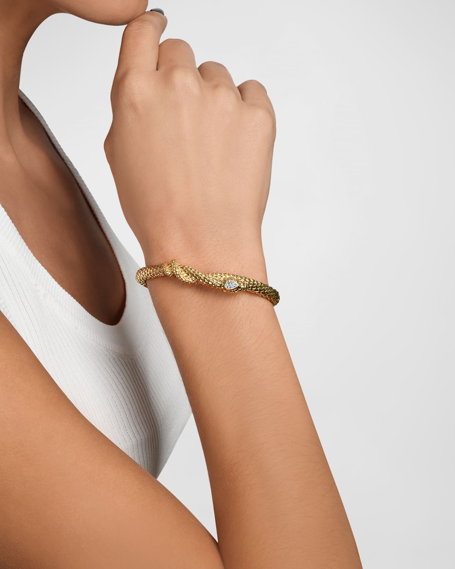 Anabel Aram Jewelry Serpent Hinged Bangle | Neiman Marcus