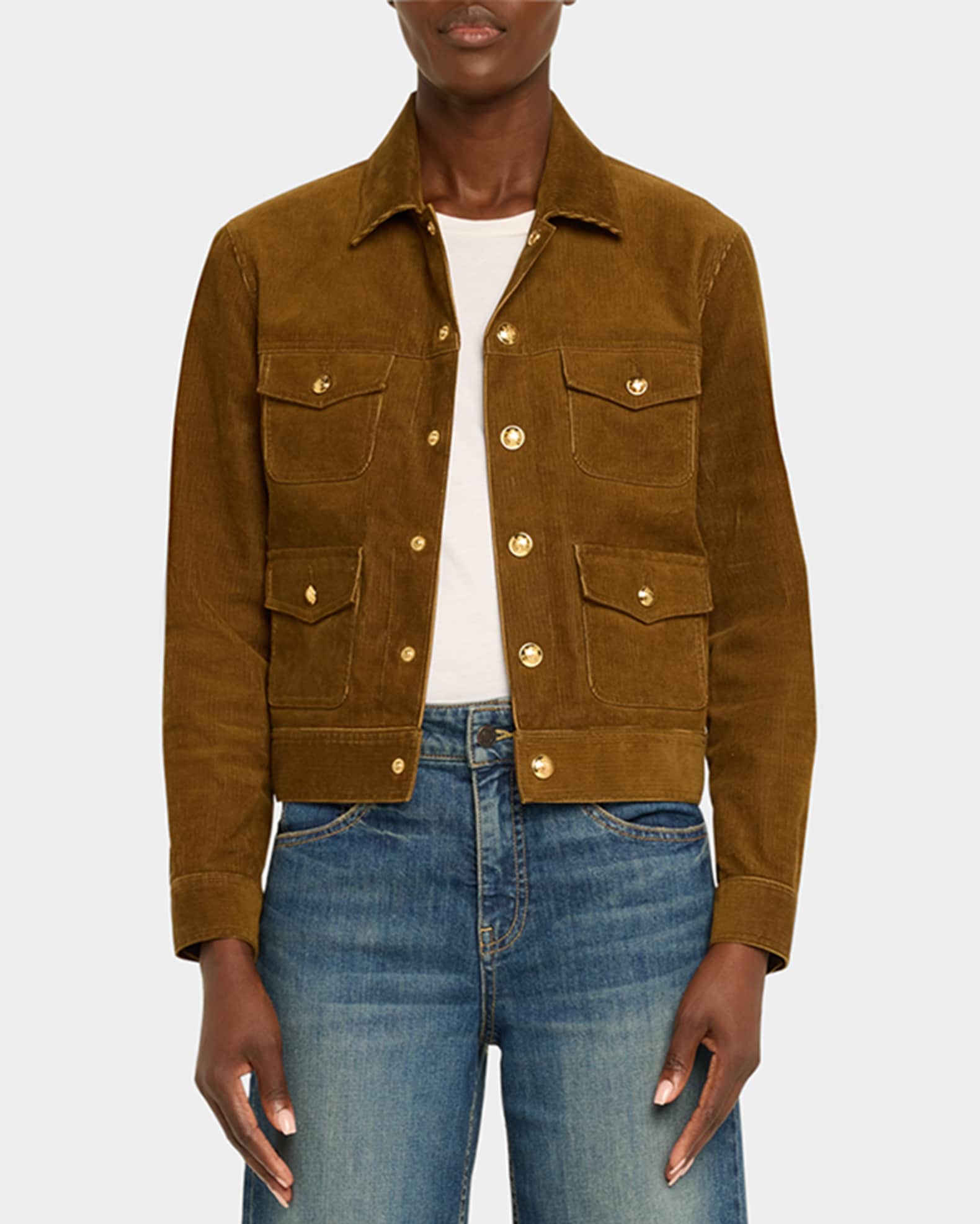 Nili Lotan Lizeth Corduroy Utility Jacket | Neiman Marcus