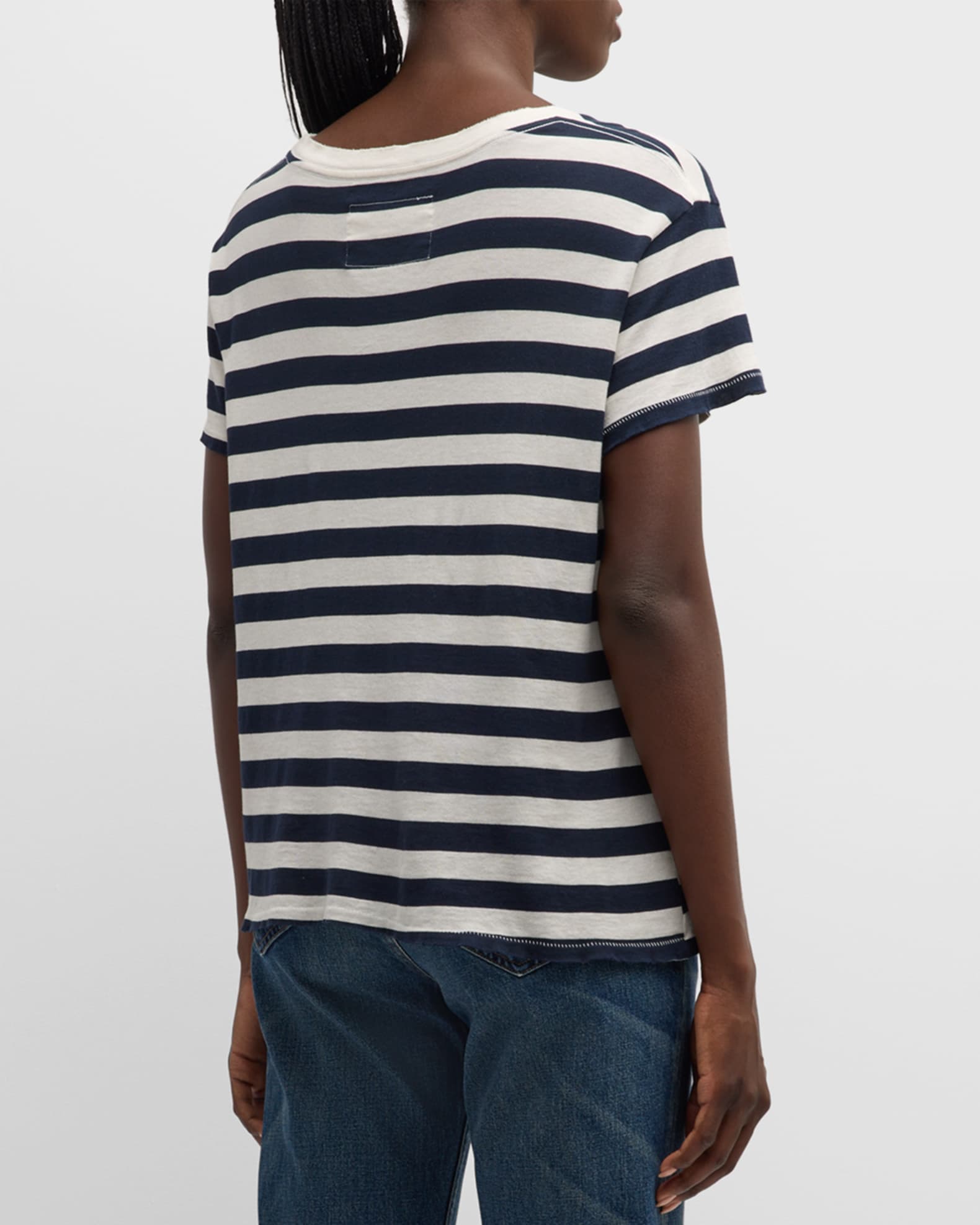 Nili Lotan Brady Striped Short-Sleeve T-Shirt | Neiman Marcus