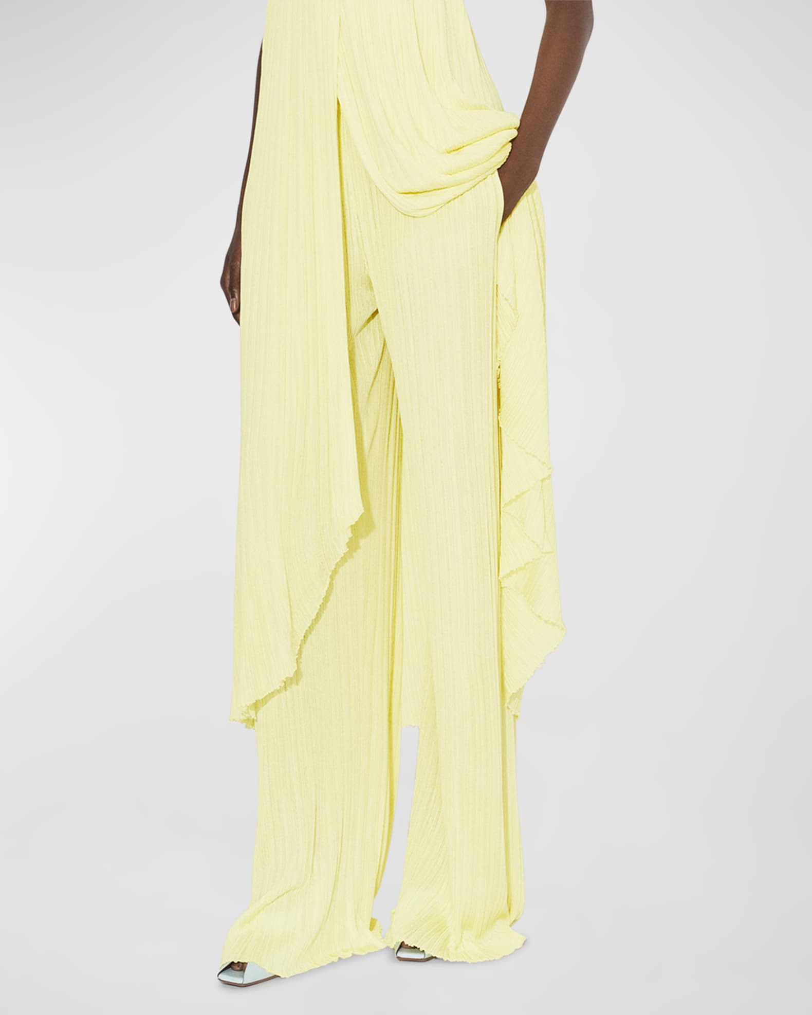 ALAIA Micro Pleat Trousers | Neiman Marcus