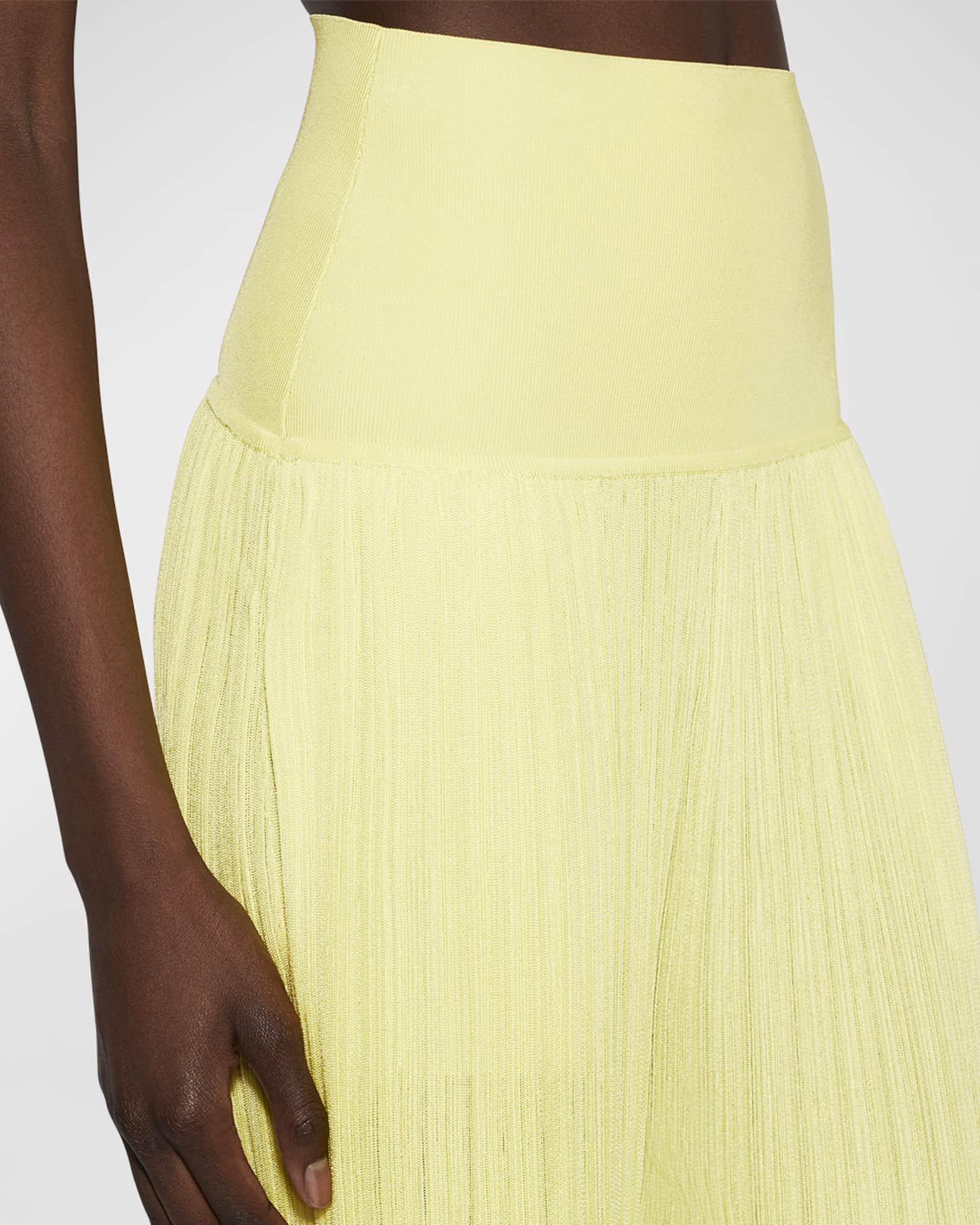 ALAIA Micro Pleat Trousers | Neiman Marcus