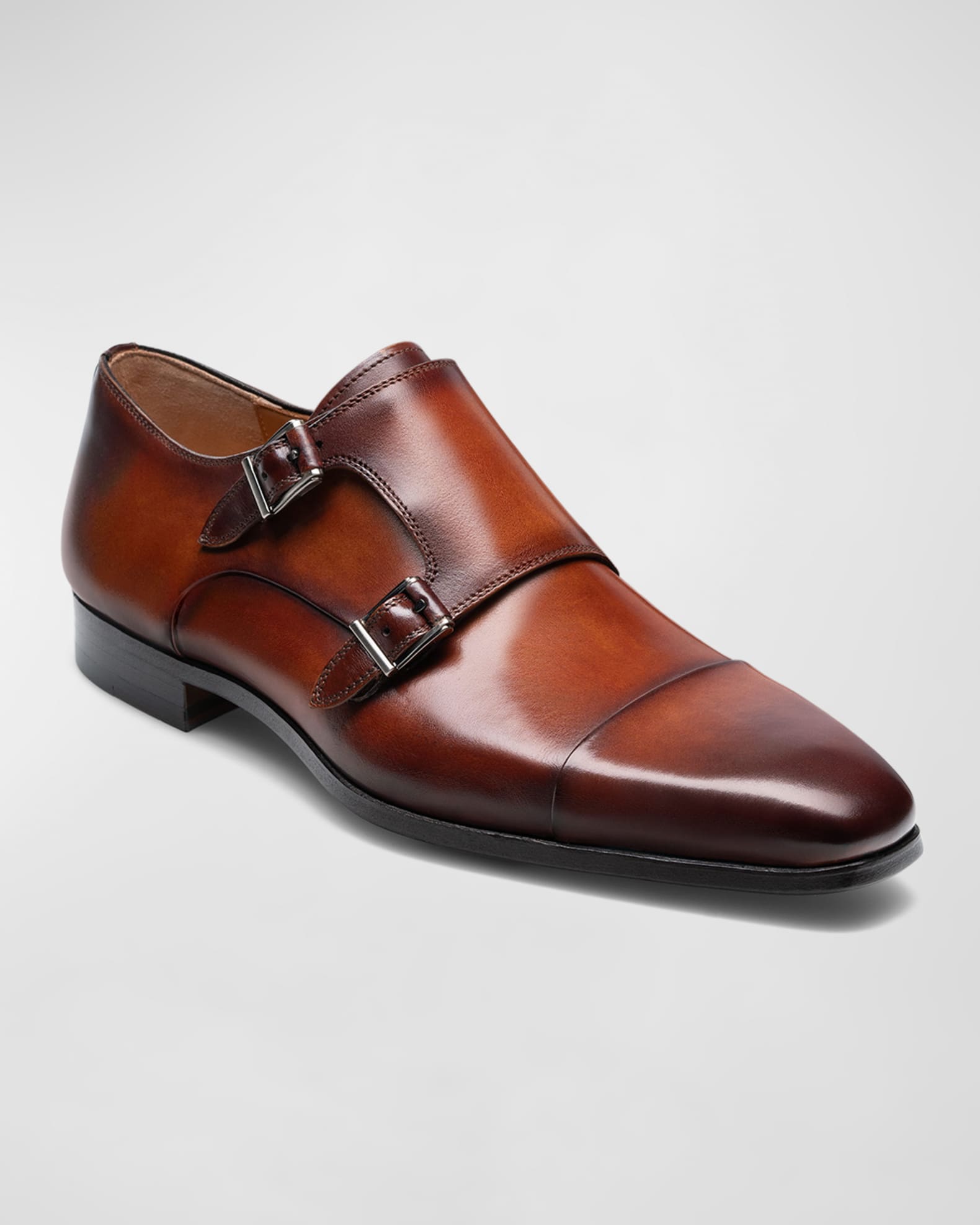 Magnanni Men's Siros Leather Double Monk Strap Loafers | Neiman Marcus