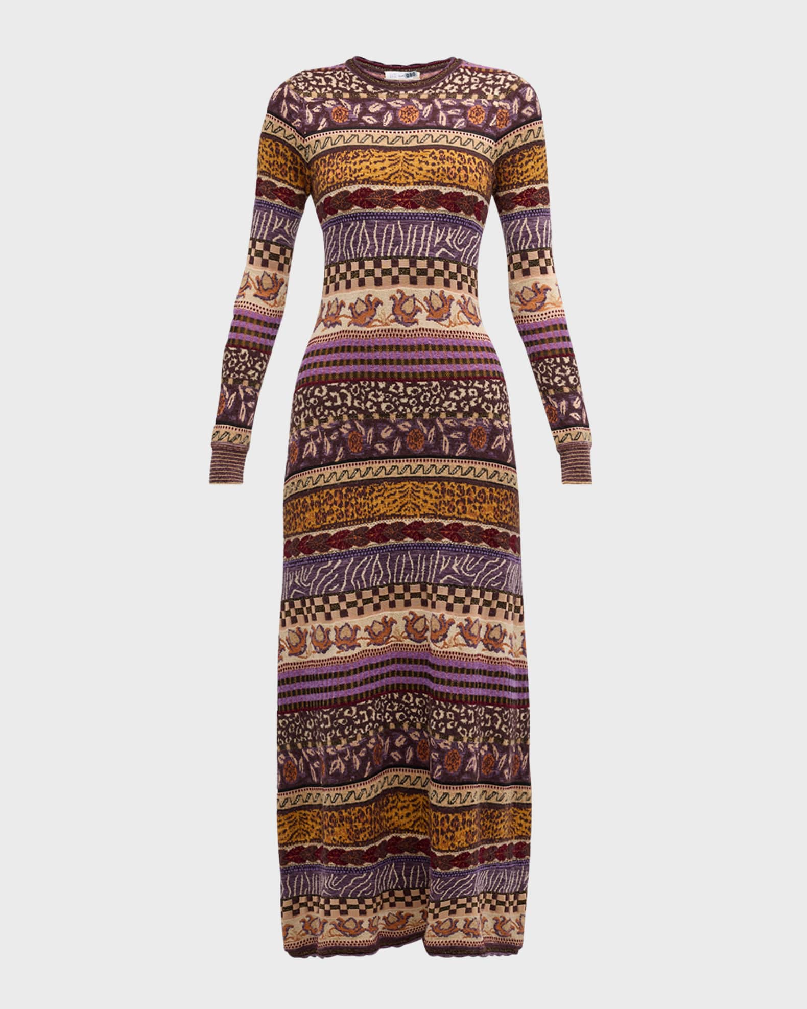 Ulla Johnson Paloma Multi-Print Wool-Blend Midi Dress | Neiman Marcus