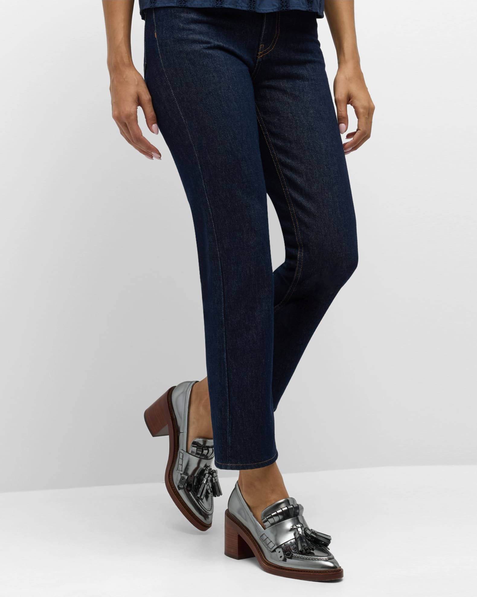 Ulla Johnson The Agnes Cropped Straight-Leg Denim Jeans | Neiman Marcus