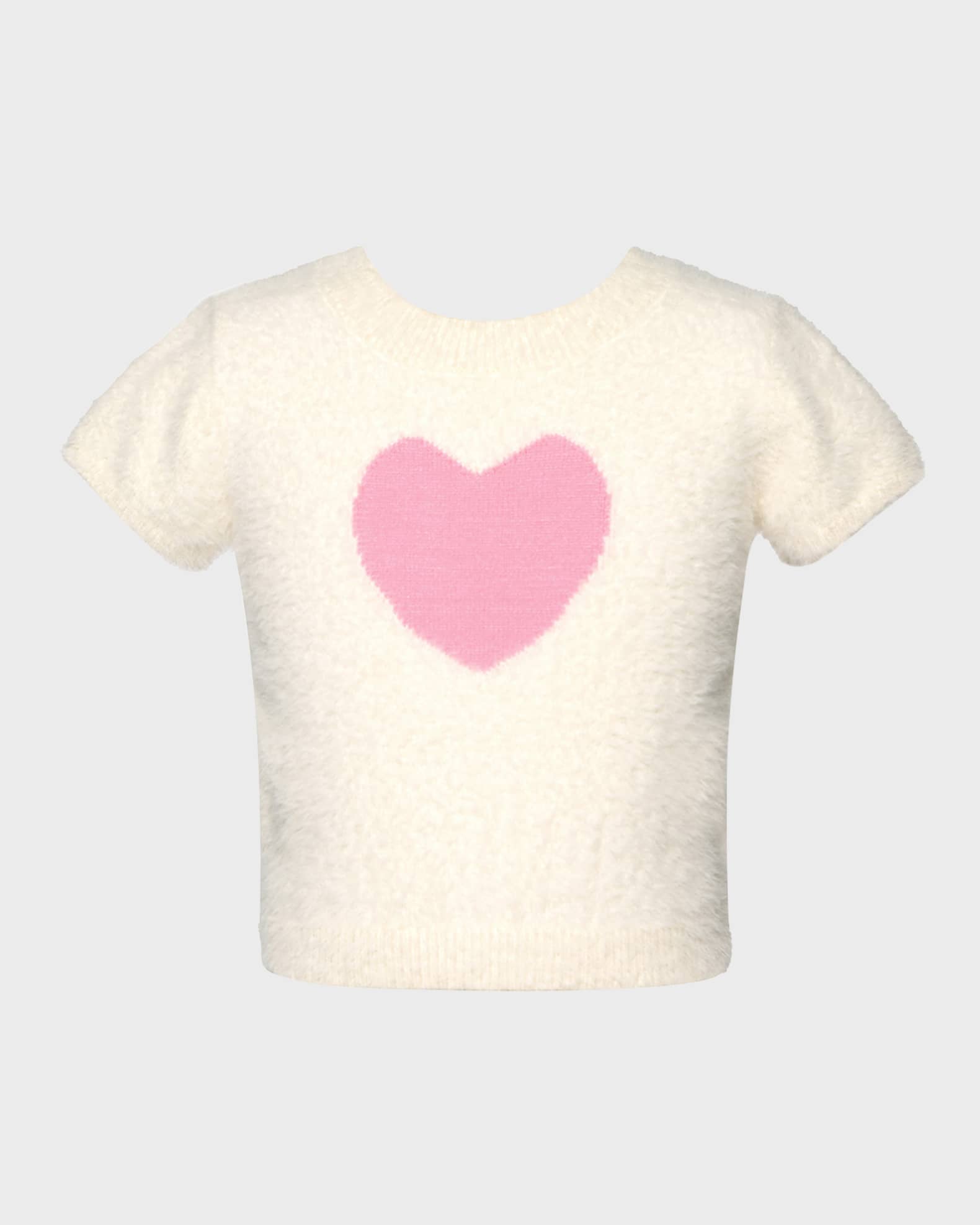 Hannah Banana Girl's Heart-Print Fuzzy Top, Size 4-14 | Neiman Marcus
