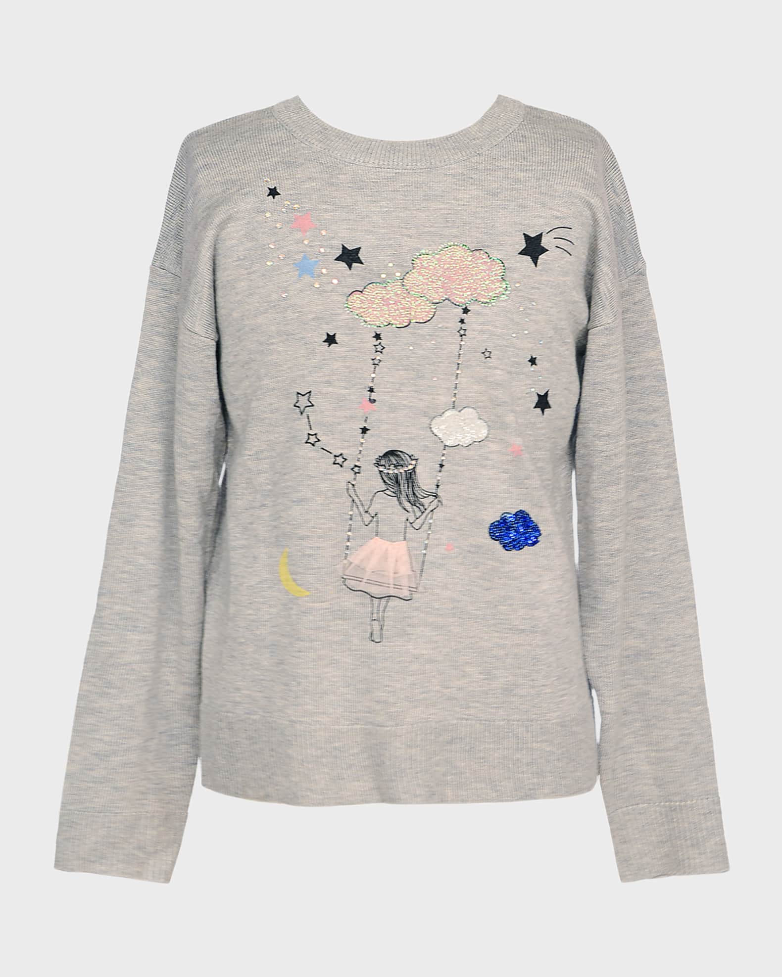 Hannah Banana Girl's Graphic Relaxed Sweater, Size 4-14 | Neiman Marcus