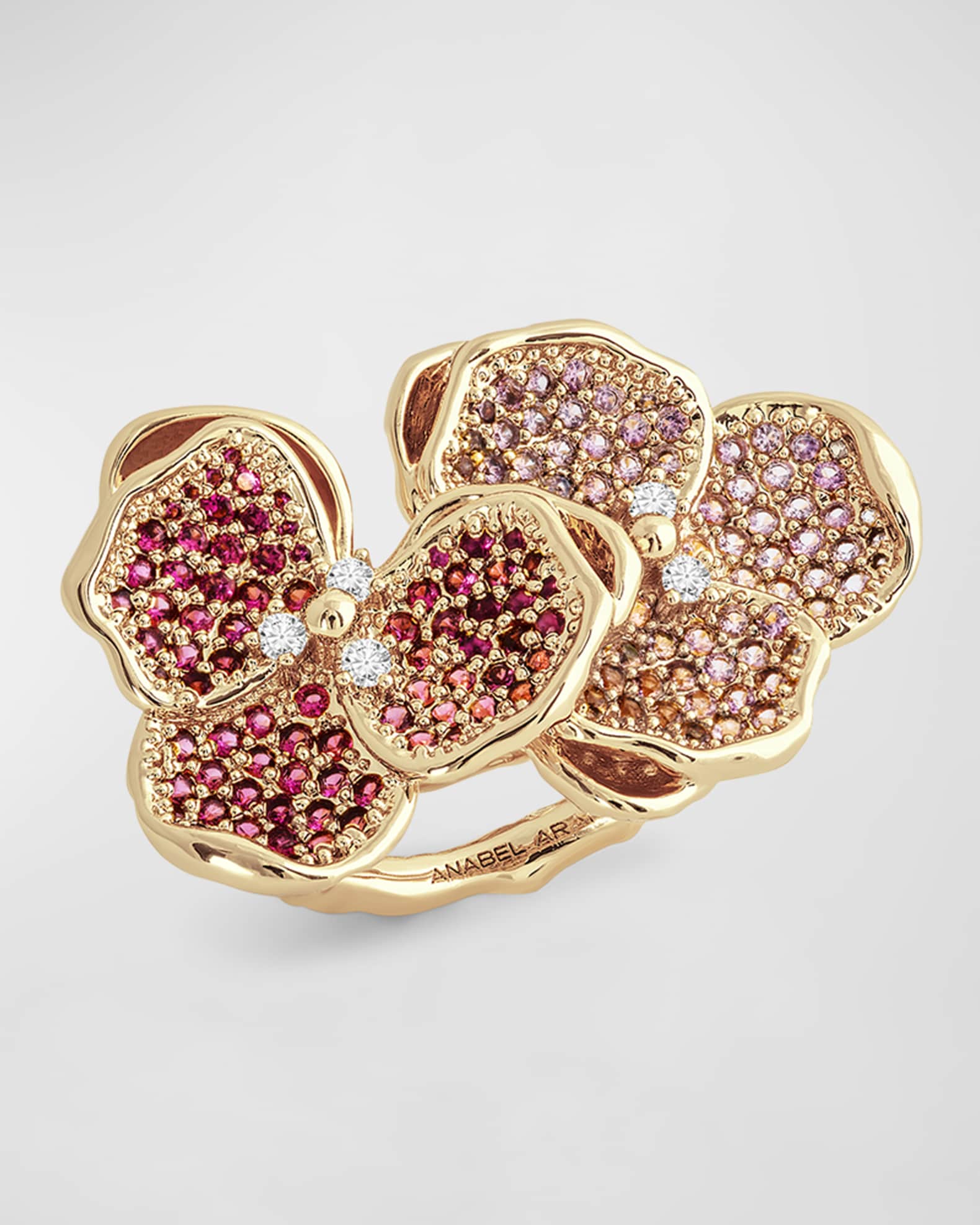 Anabel Aram Jewelry Orchid Double Pave Ring | Neiman Marcus