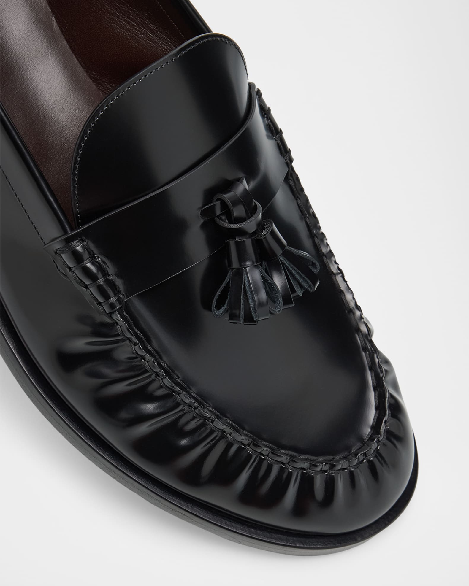 THE ROW Men's Box Leather Tassel Loafers | Neiman Marcus