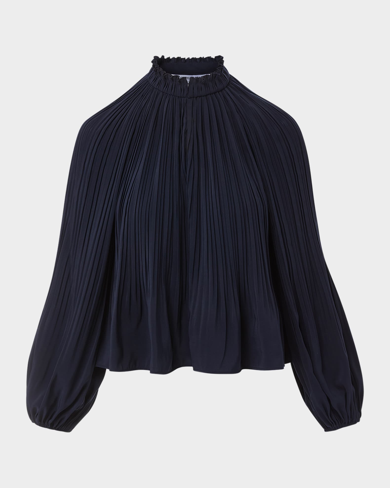 Veronica Beard Walker Pleated Long-Sleeve Top | Neiman Marcus