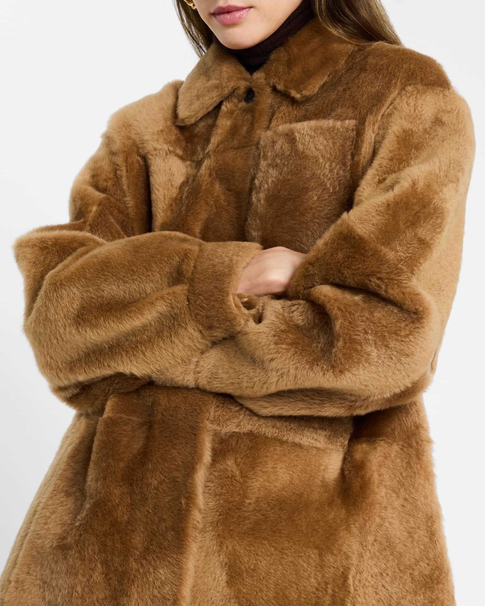 UTZON Saul Paneled Shearling Coat | Neiman Marcus