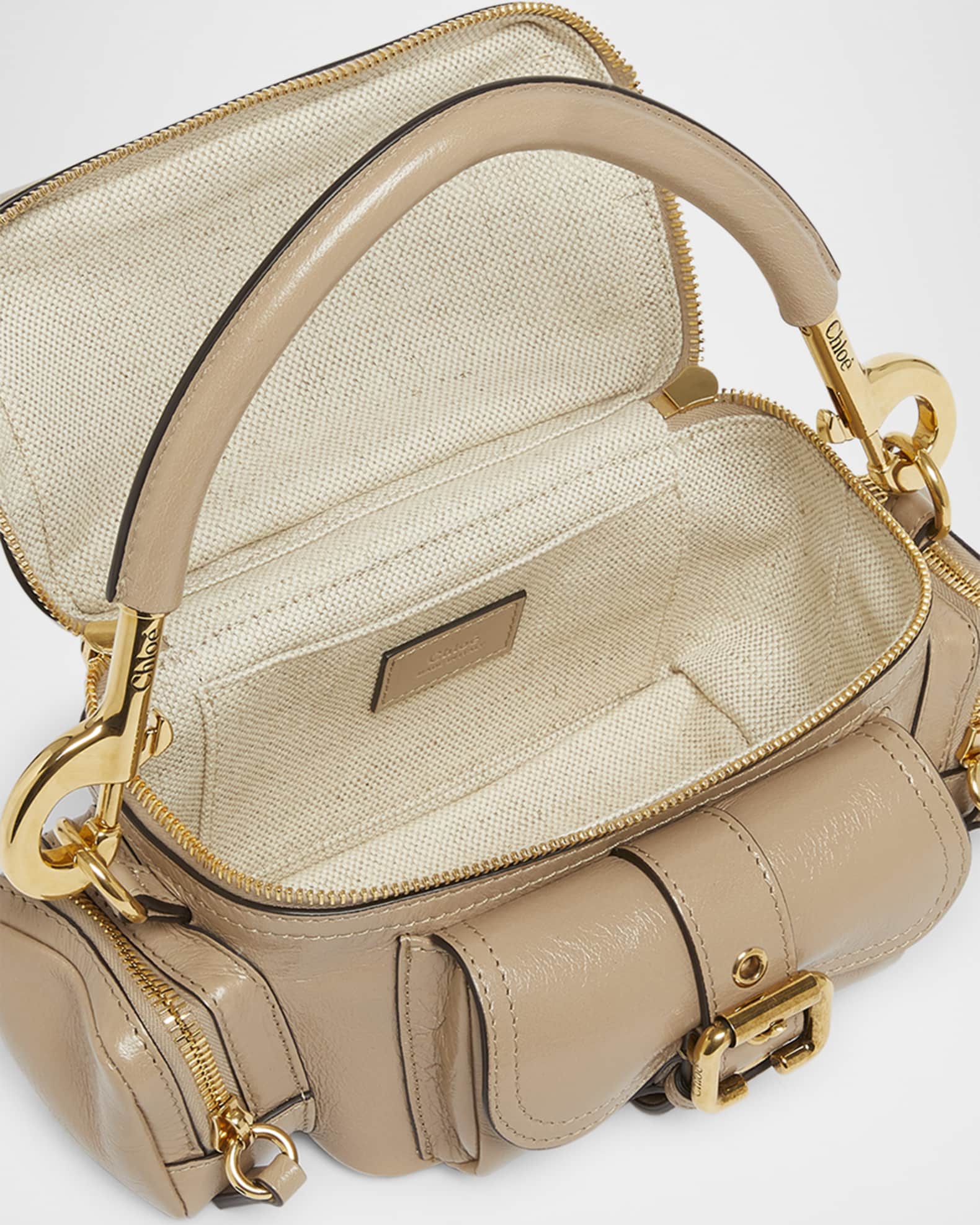Chloe Camera Bag Small in Natural Shiny Calfskin | Neiman Marcus