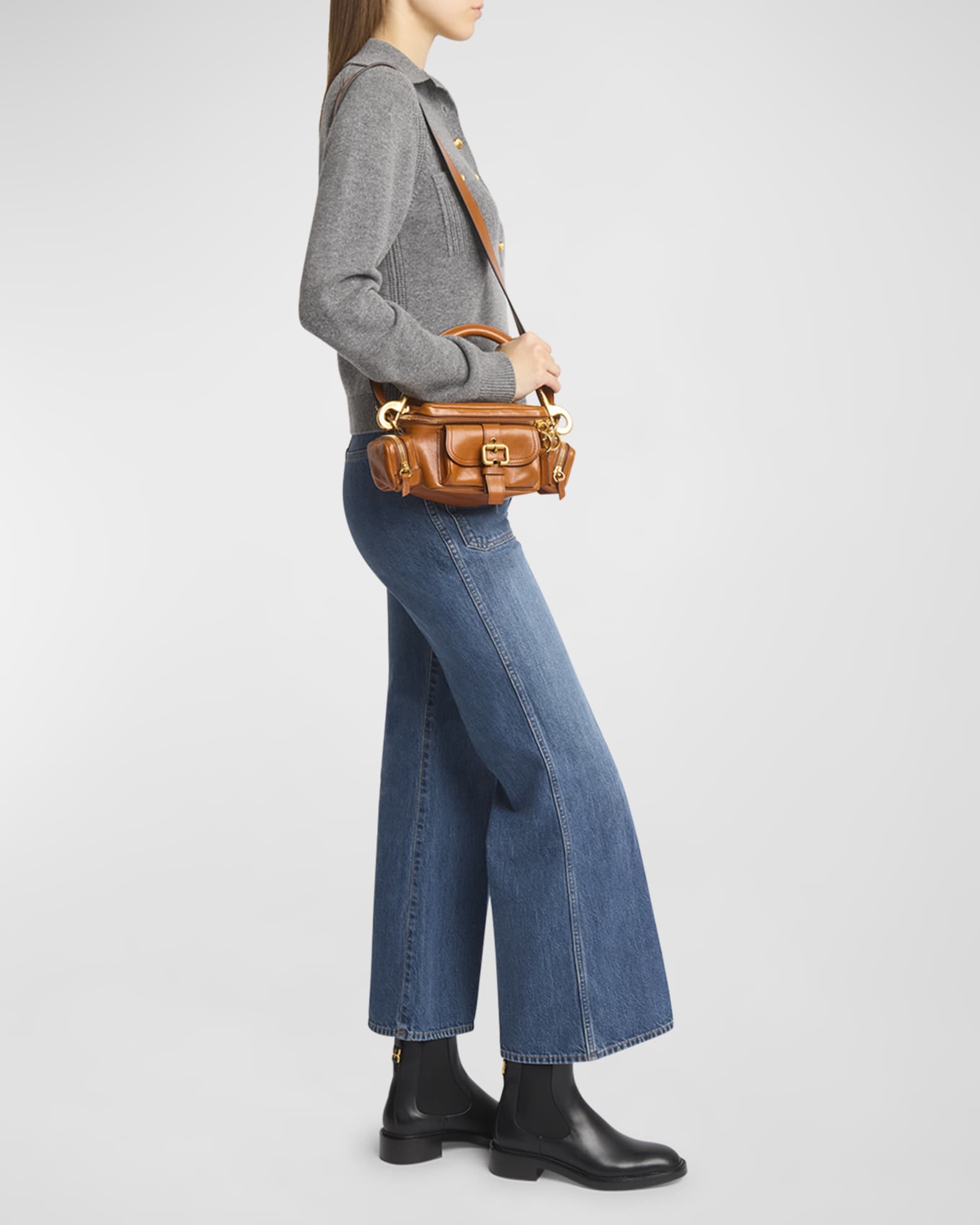 Chloe Camera Bag Medium in Natural Shiny Calfskin | Neiman Marcus
