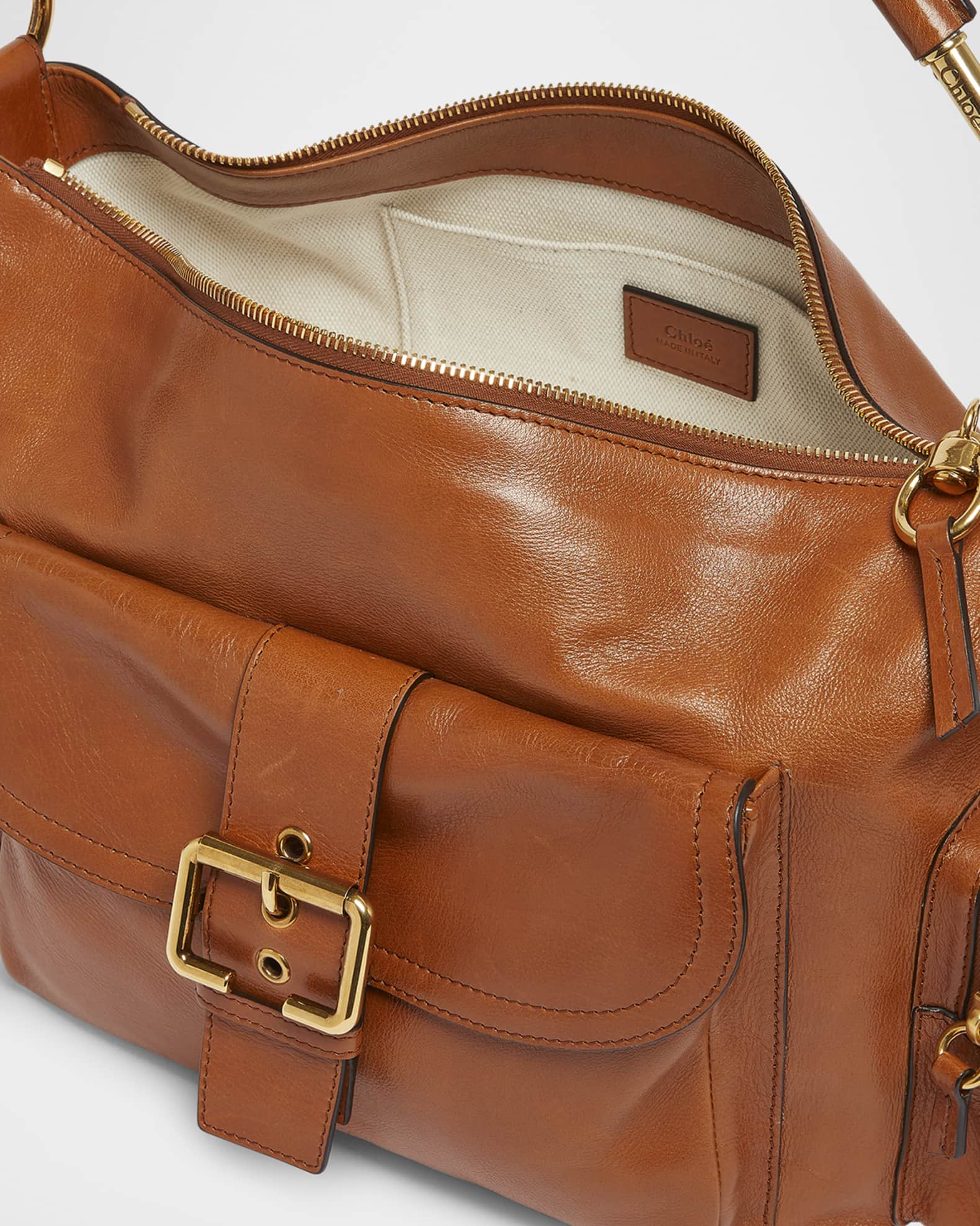 Chloe Camera Bag Medium in Natural Shiny Calfskin | Neiman Marcus